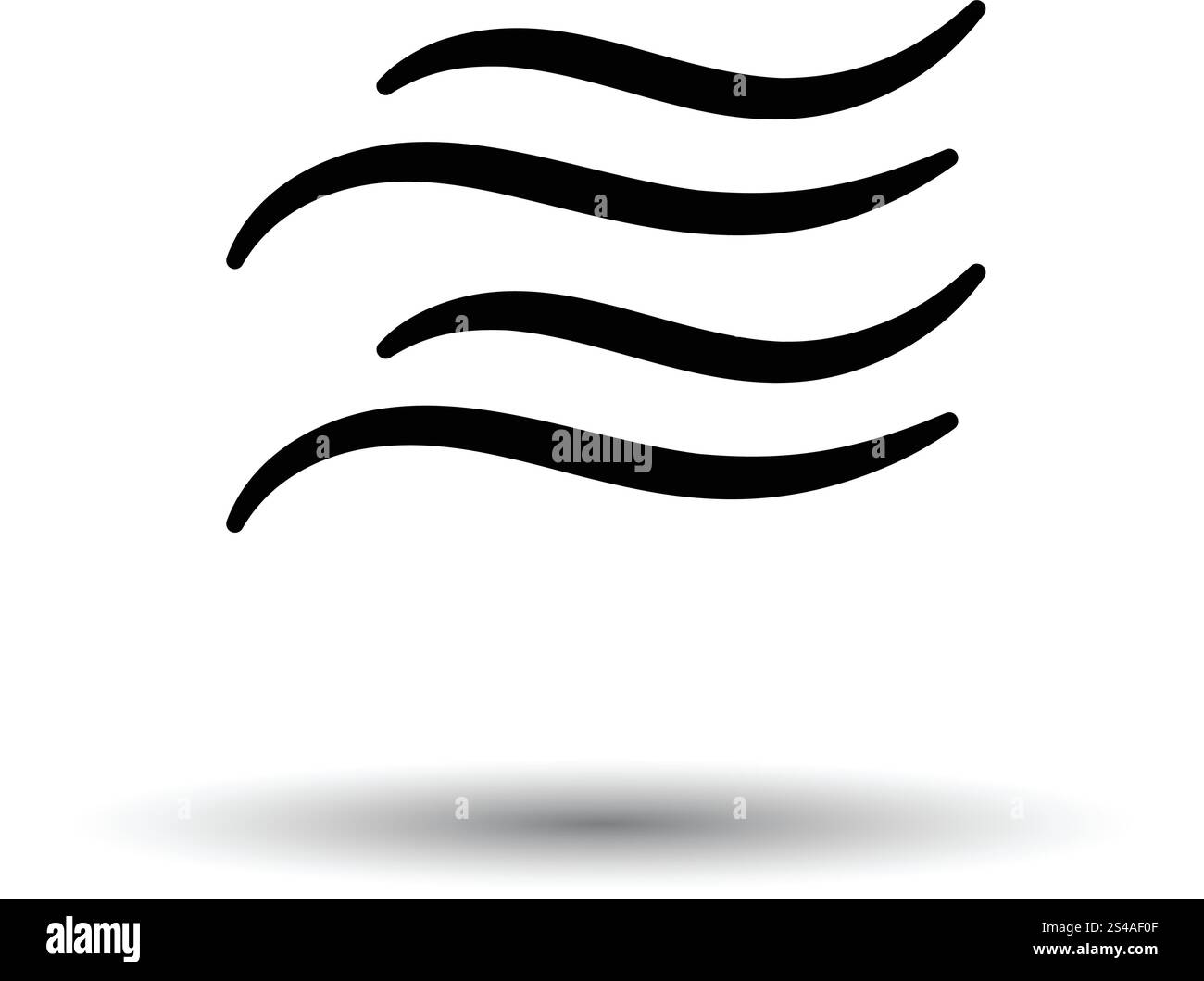Water wave icon. White background with shadow design. Vector ...
