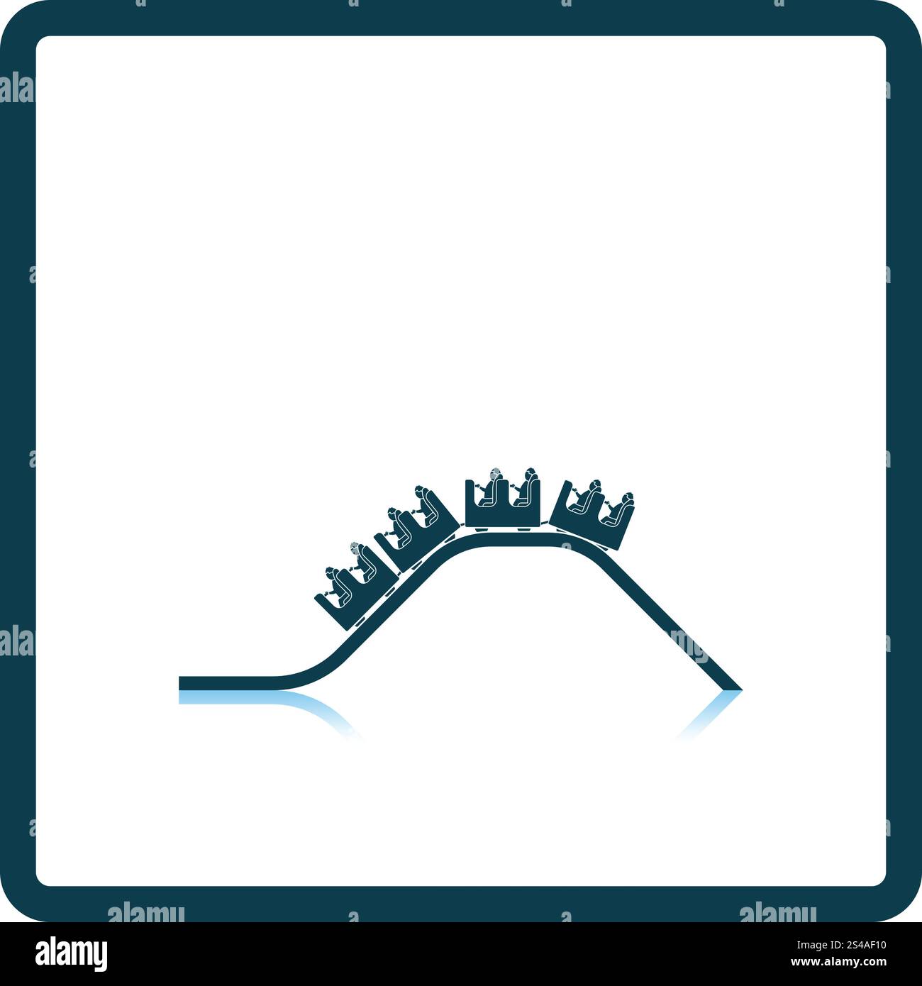 Small roller coaster icon. Shadow reflection design. Vector ...