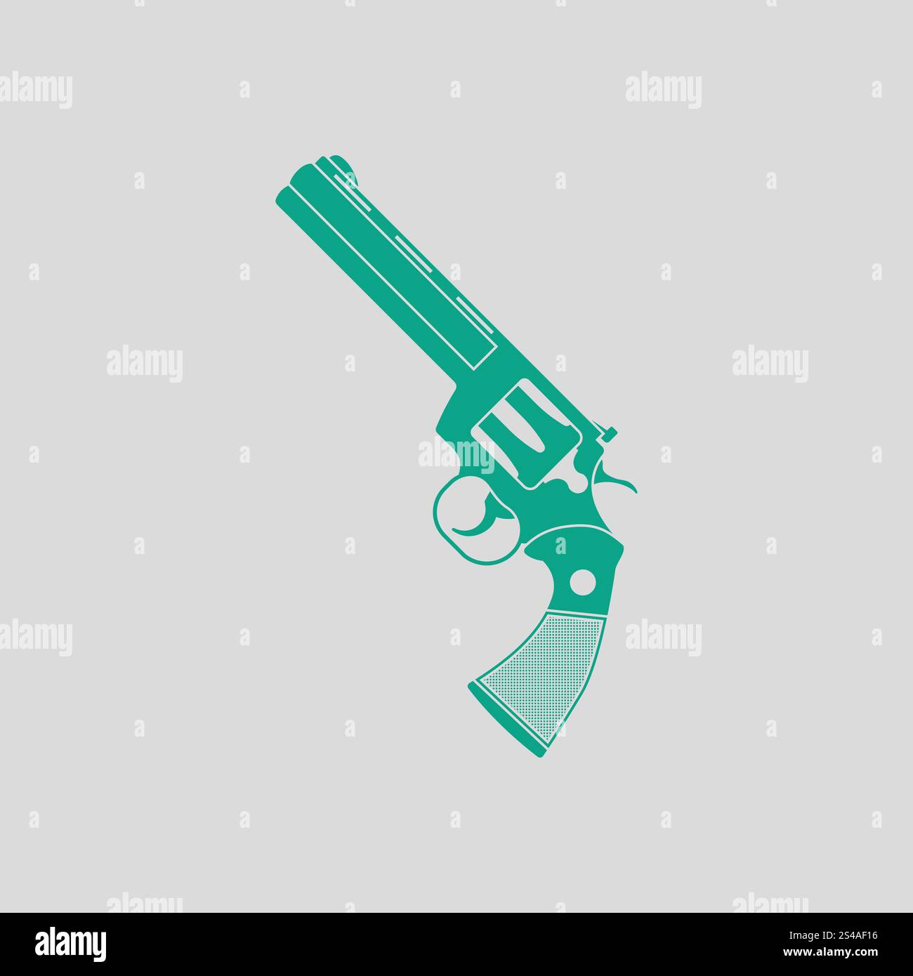 Revolver gun icon. Gray background with green. Vector illustration ...