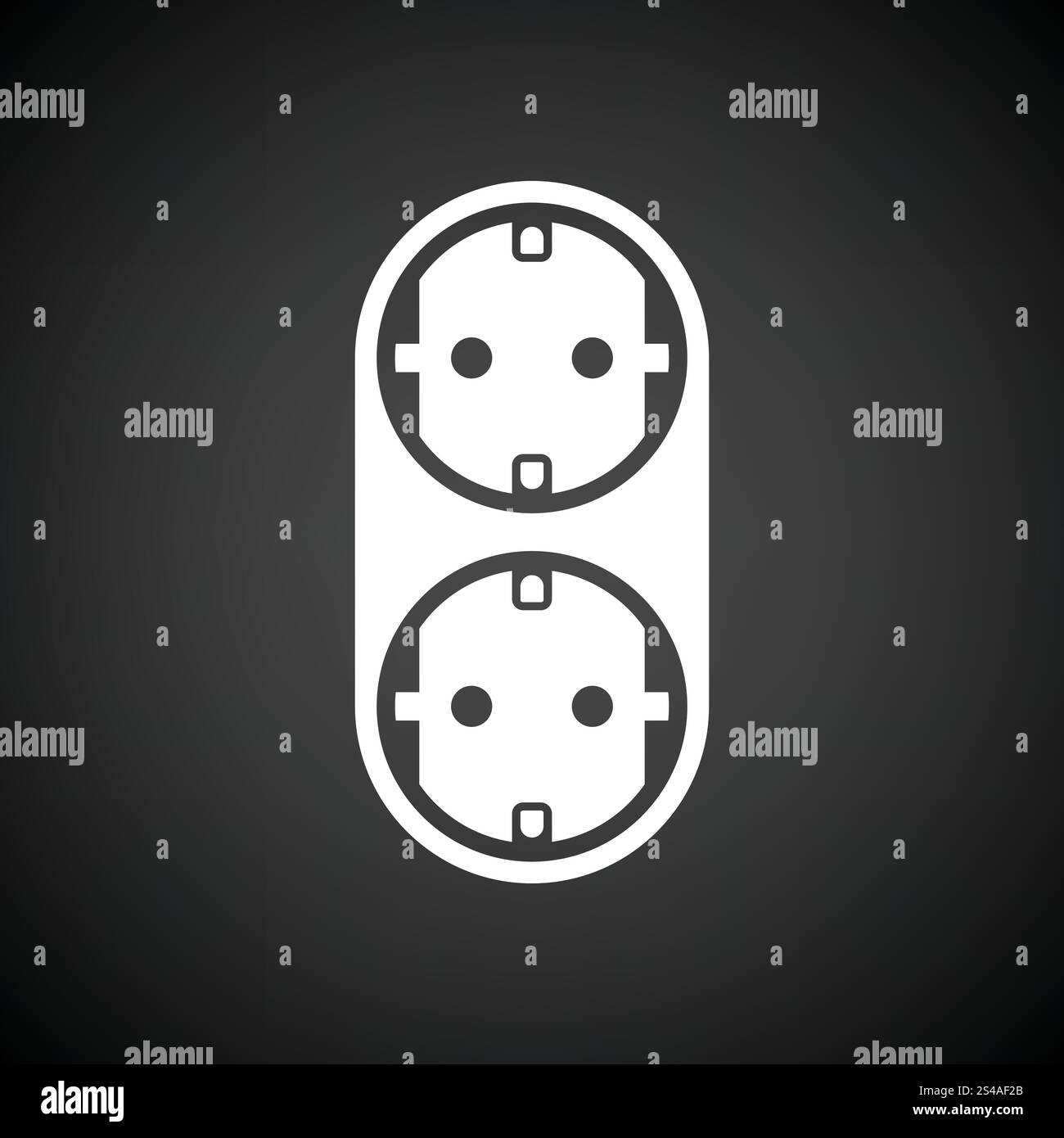 AC splitter icon. Black background with white. Vector illustration ...