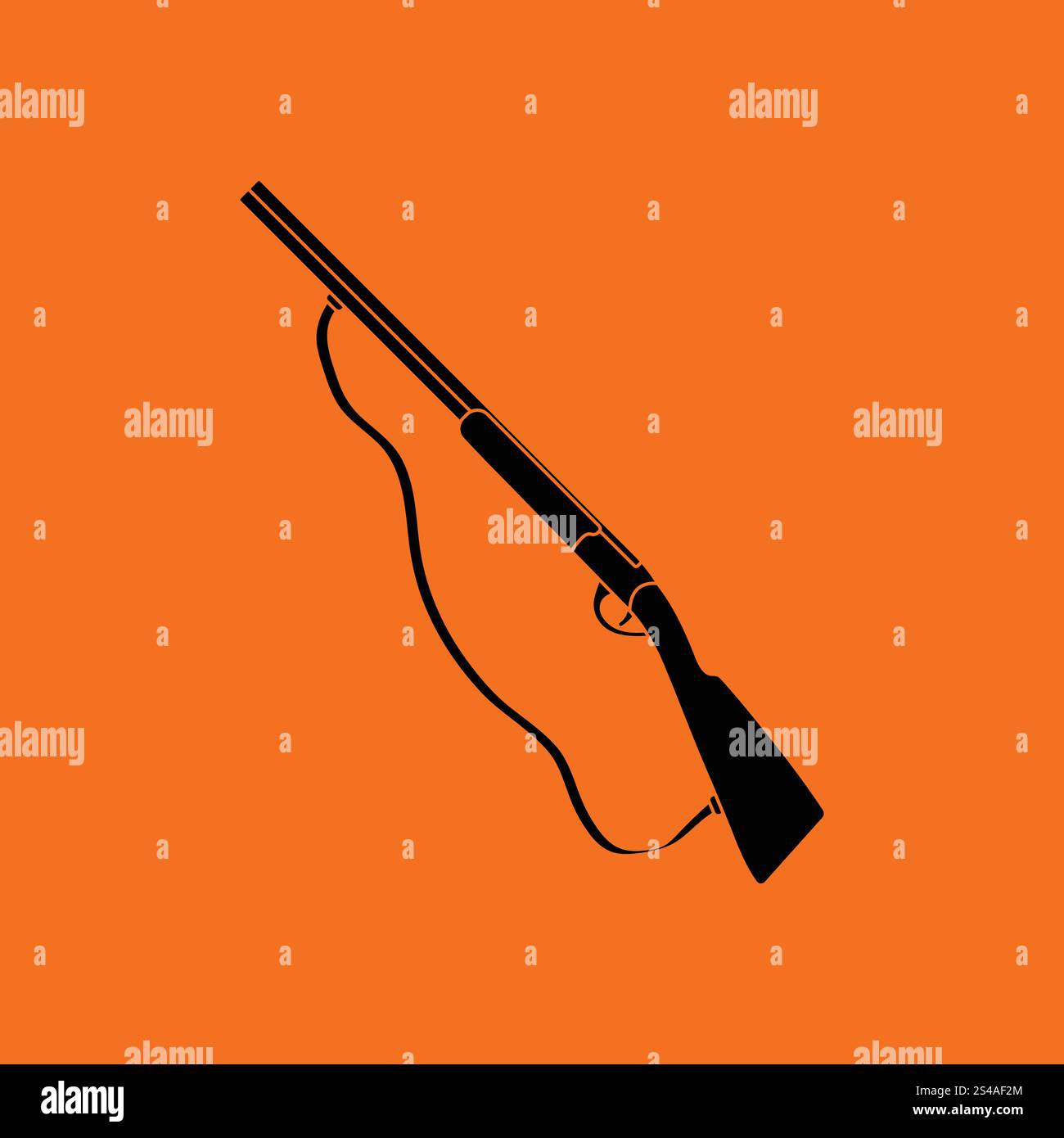 Hunting gun icon. Orange background with black. Vector illustration ...