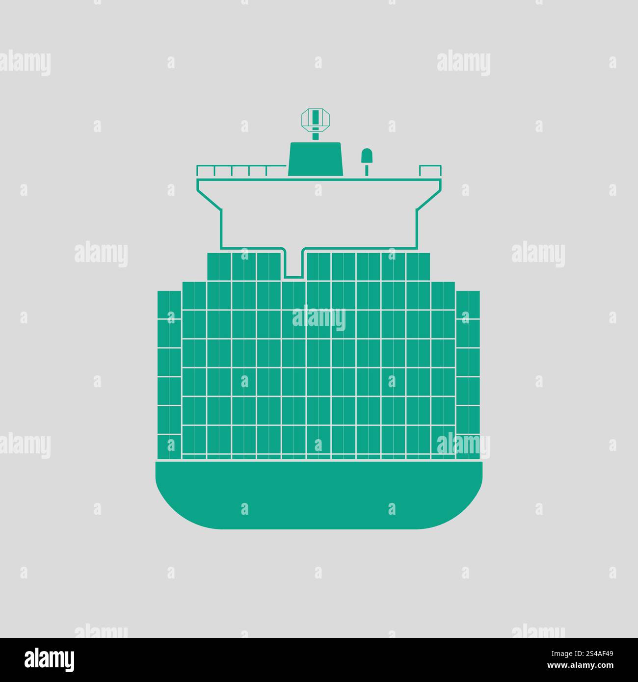 Container ship icon. Gray background with green. Vector illustration ...