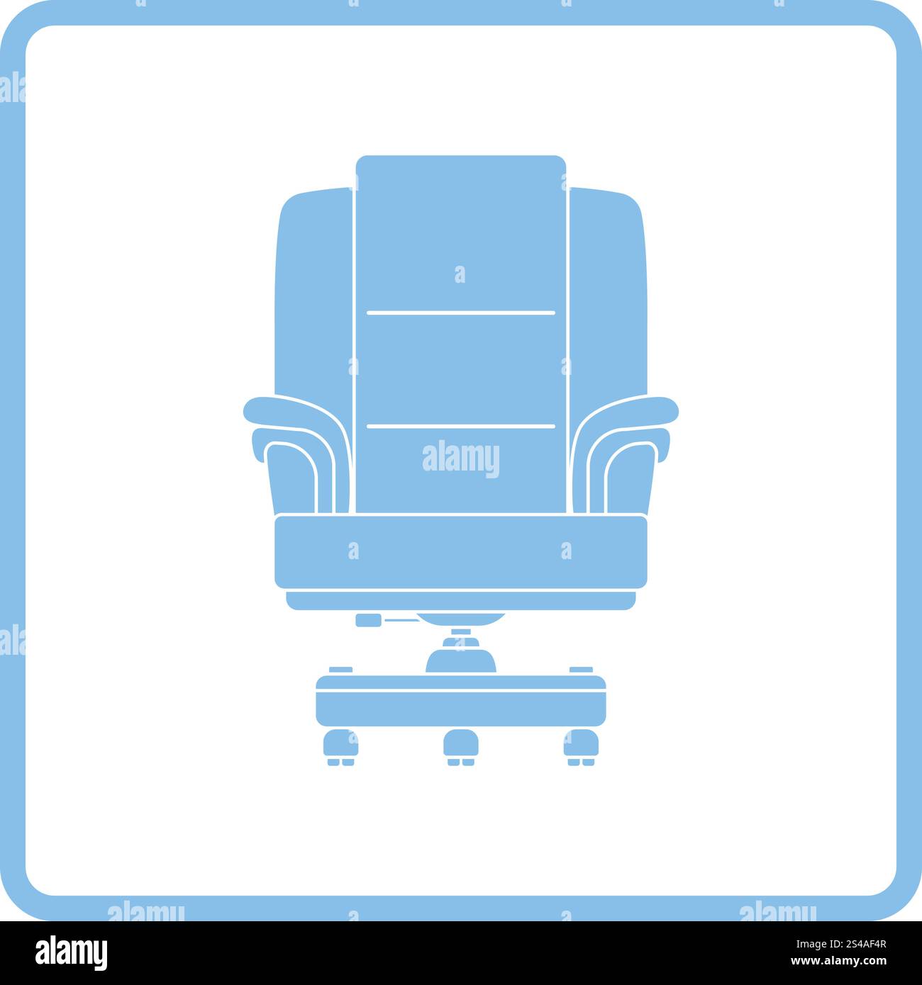 Boss armchair icon. Blue frame design. Vector illustration Stock Vector ...
