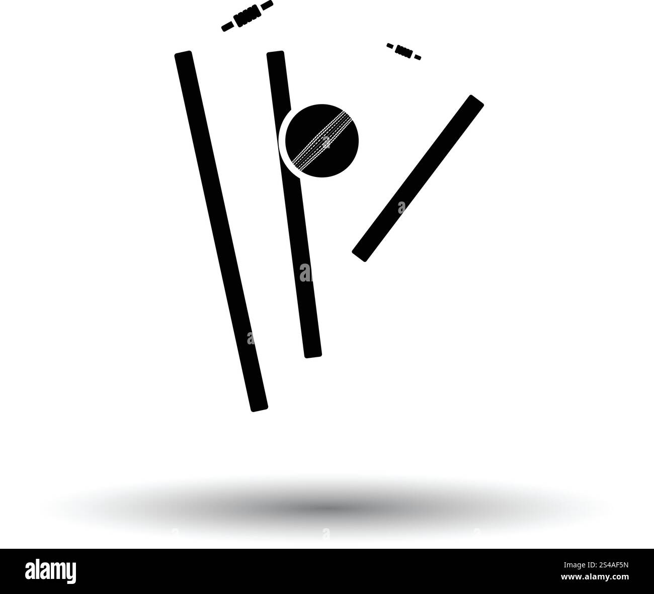 Cricket wicket icon. White background with shadow design. Vector illustration Stock Vector Image ...