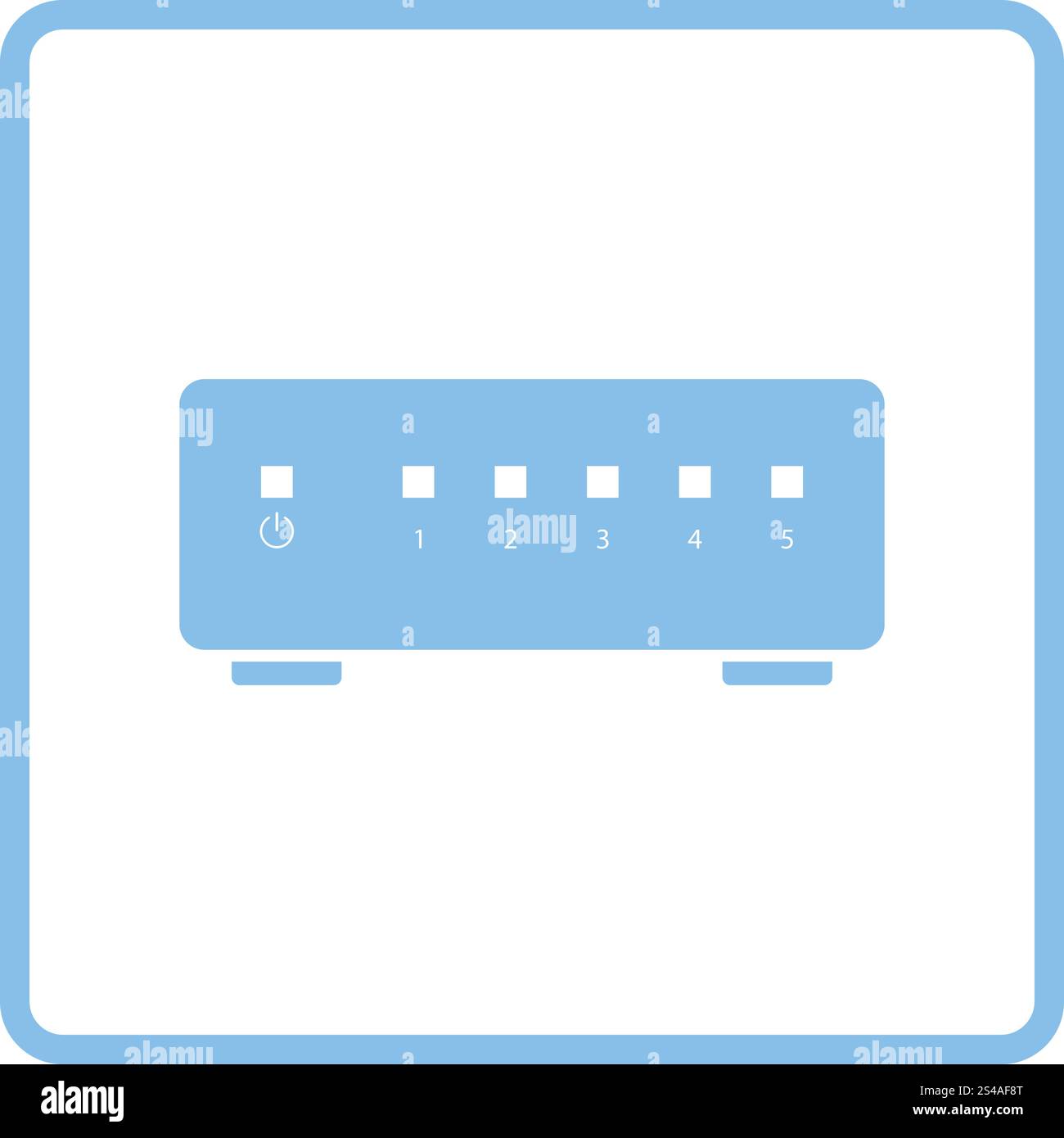 Ethernet switch icon. Blue frame design. Vector illustration Stock ...