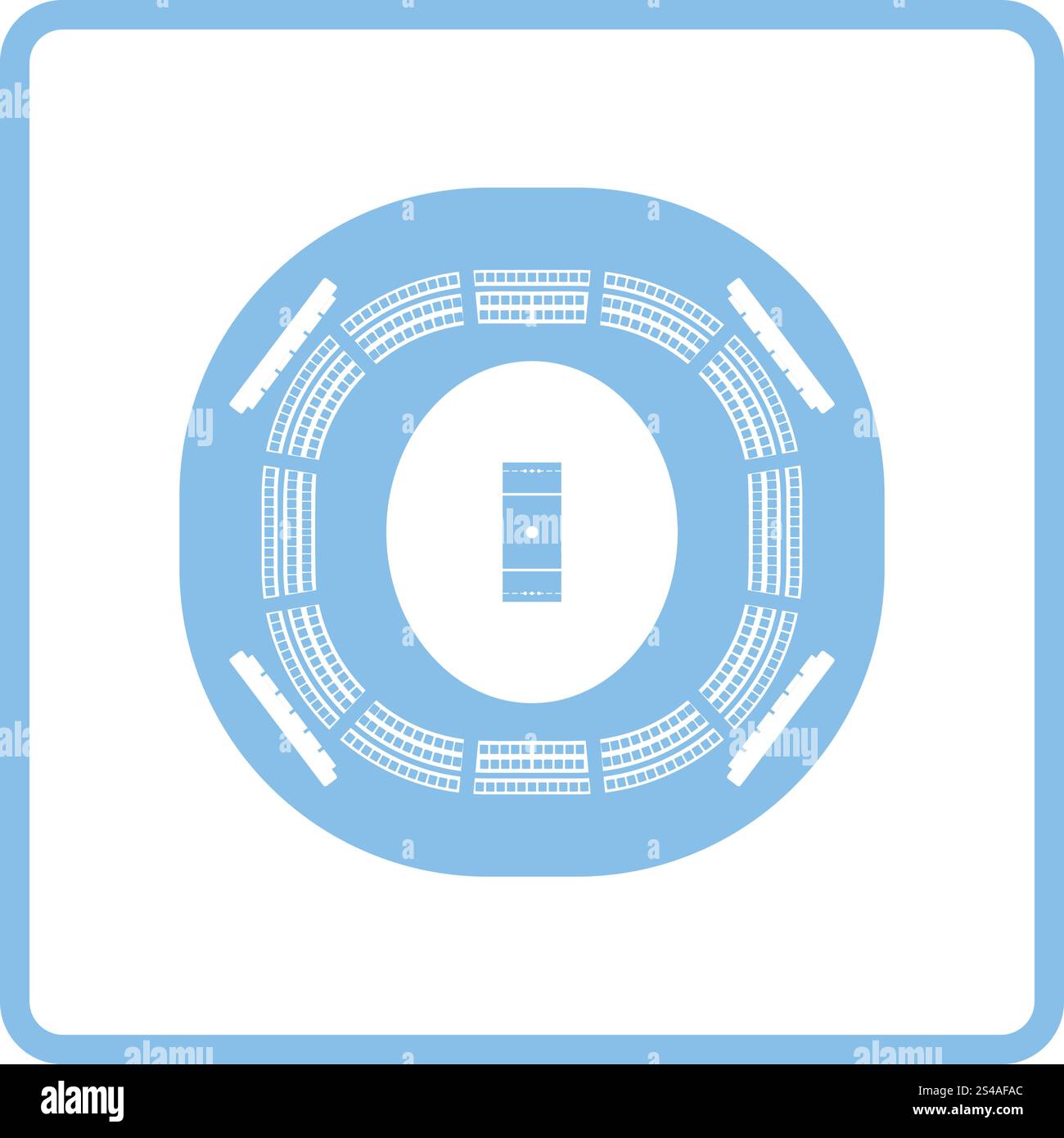 Cricket stadium icon. Blue frame design. Vector illustration Stock ...