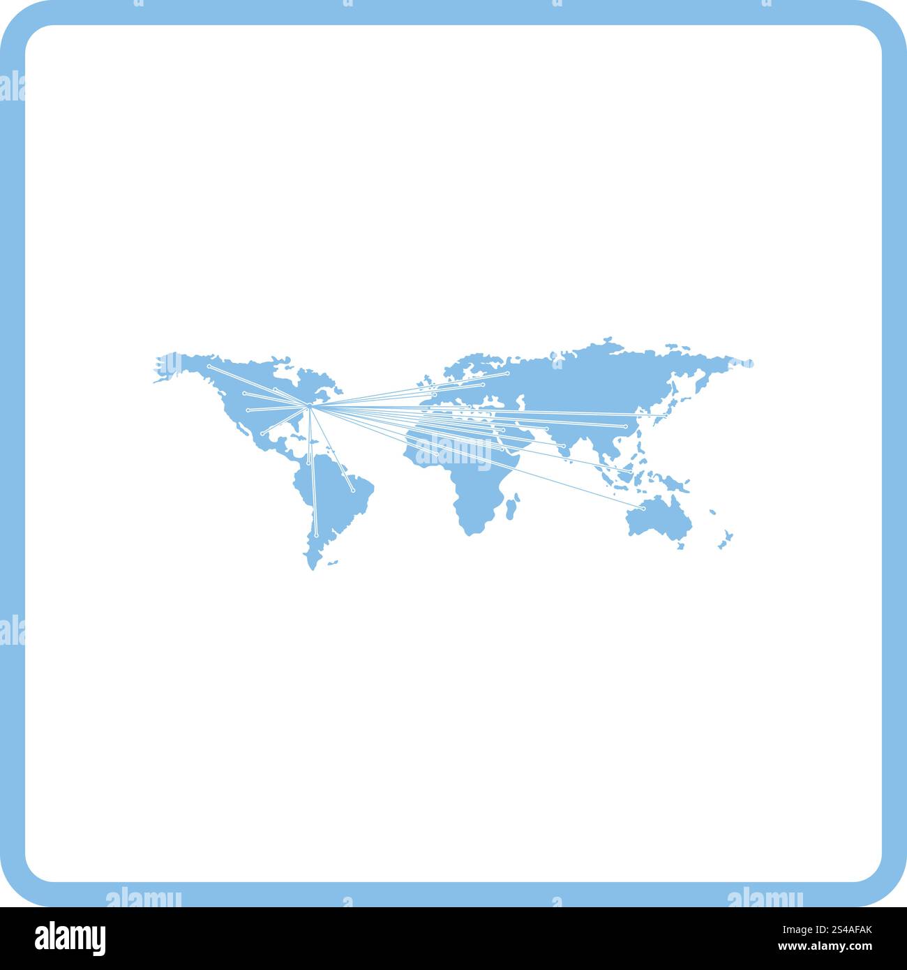 Map with directions to all part of the World. Blue frame design. Vector ...