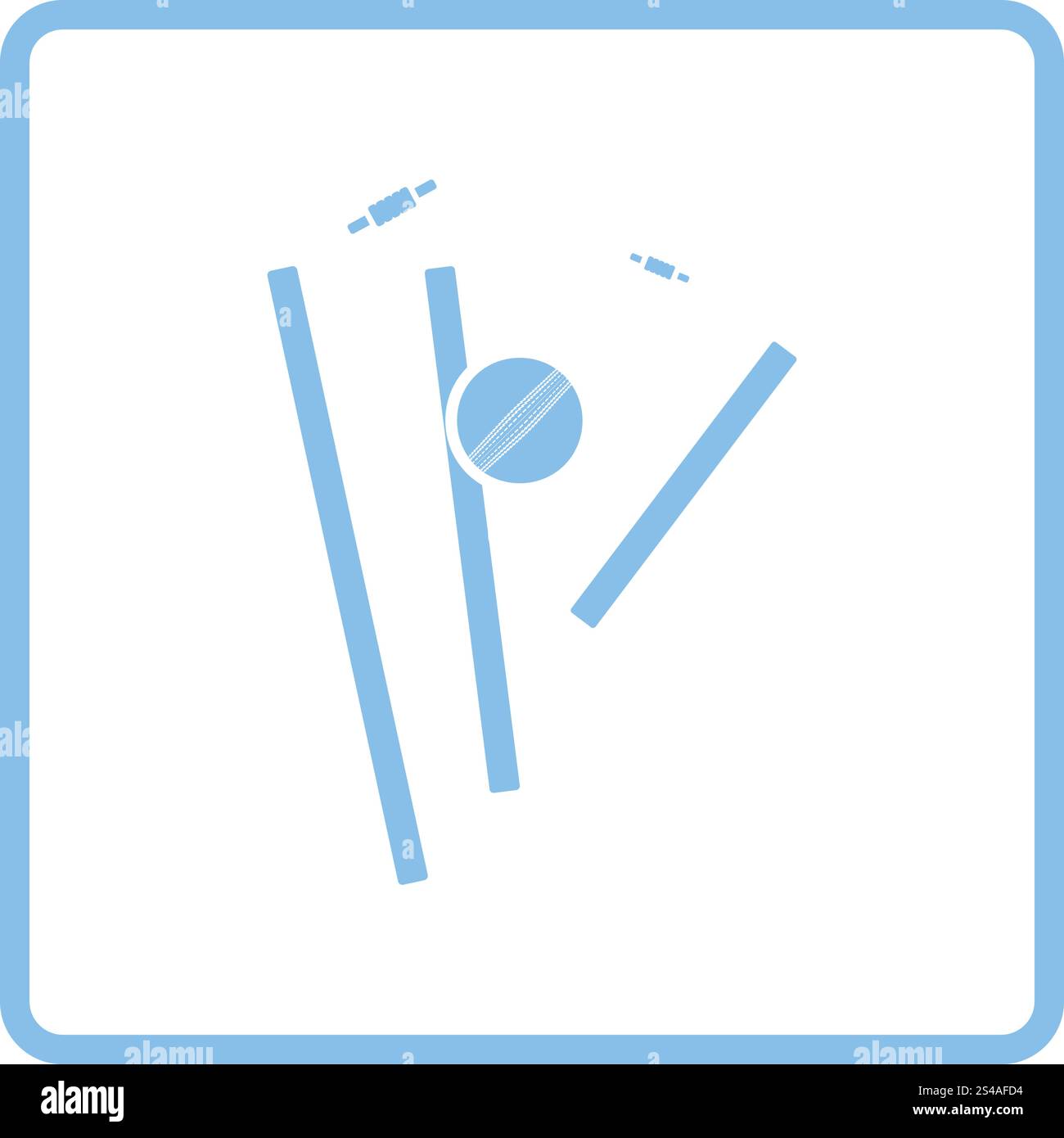 Cricket wicket icon. Blue frame design. Vector illustration Stock ...
