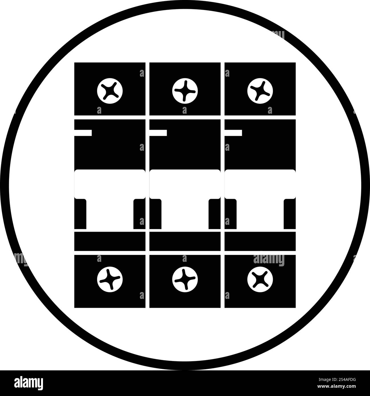 Circuit breaker icon. Thin circle design. Vector illustration Stock ...