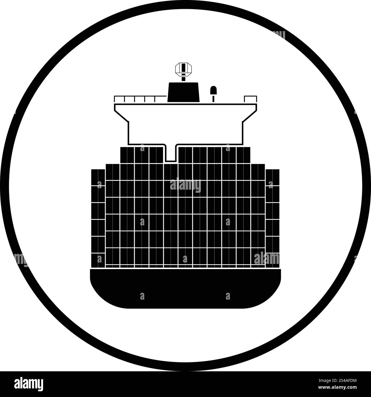 Container ship icon. Thin circle design. Vector illustration Stock ...