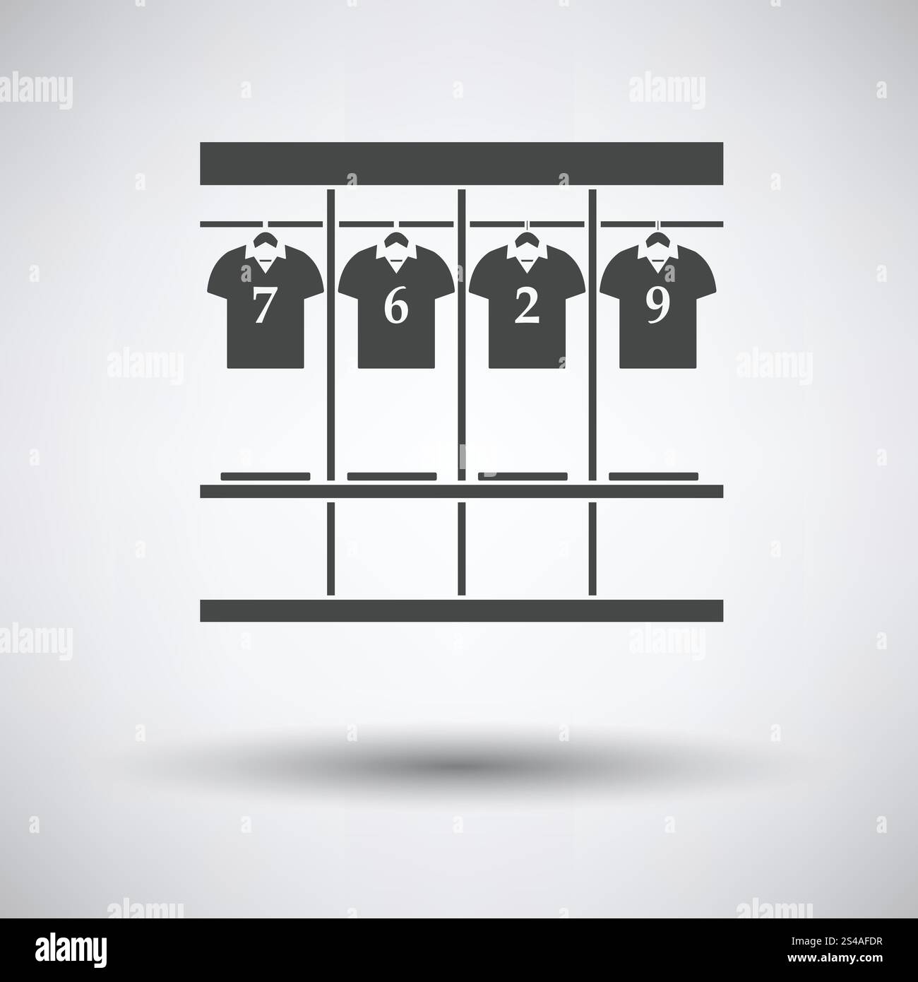 Locker room icon on gray background, round shadow. Vector illustration ...