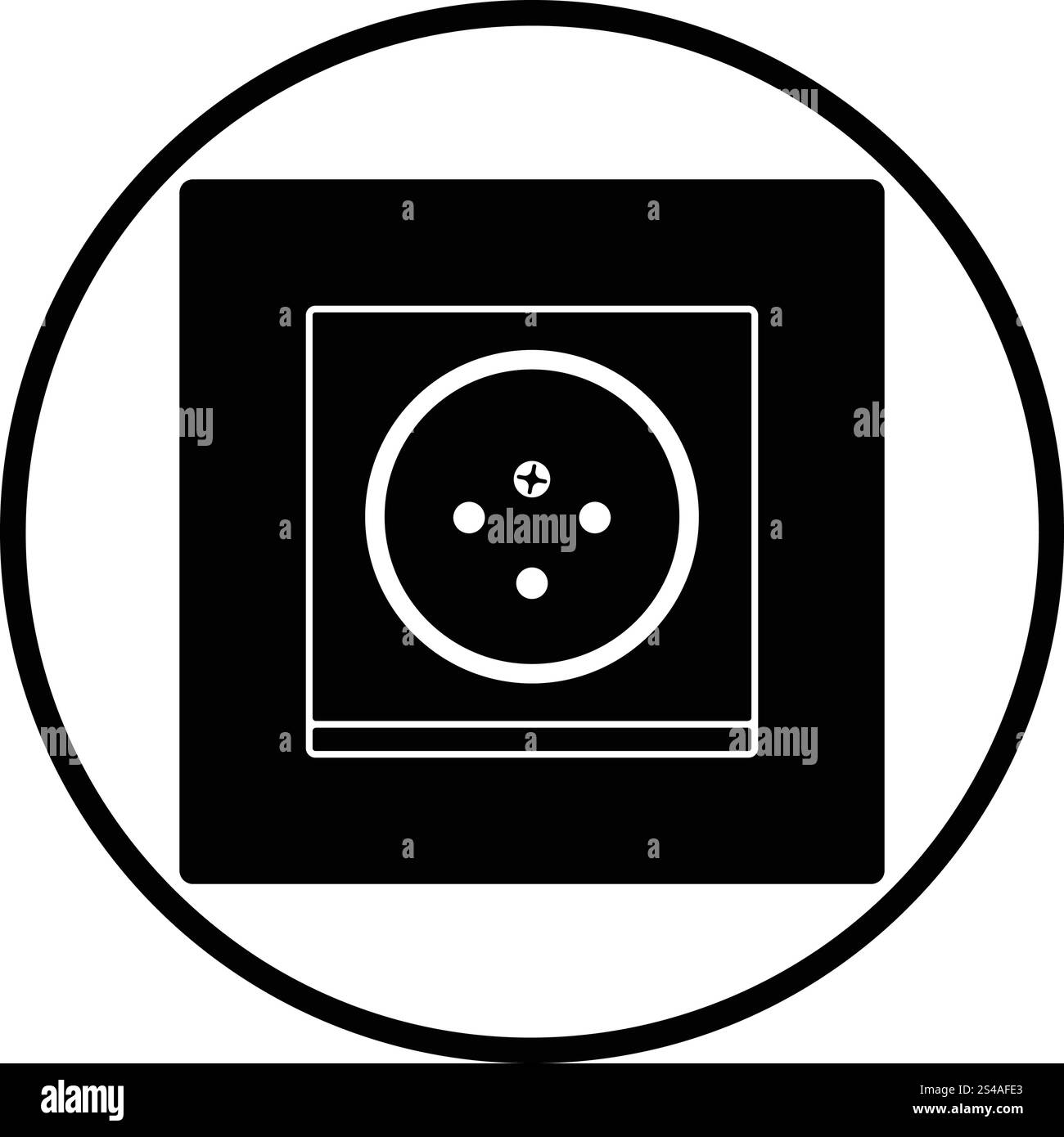 South Africa electrical socket icon. Thin circle design. Vector ...