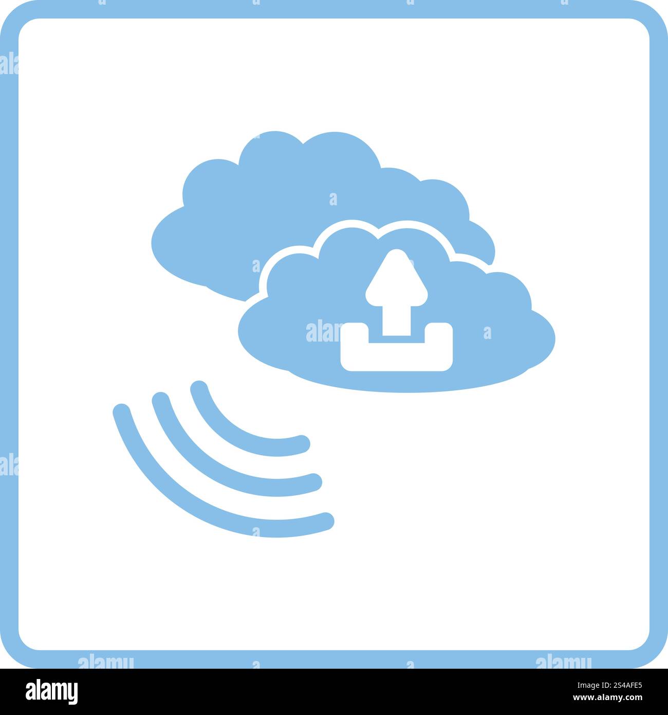 Cloud connection icon. Blue frame design. Vector illustration Stock ...