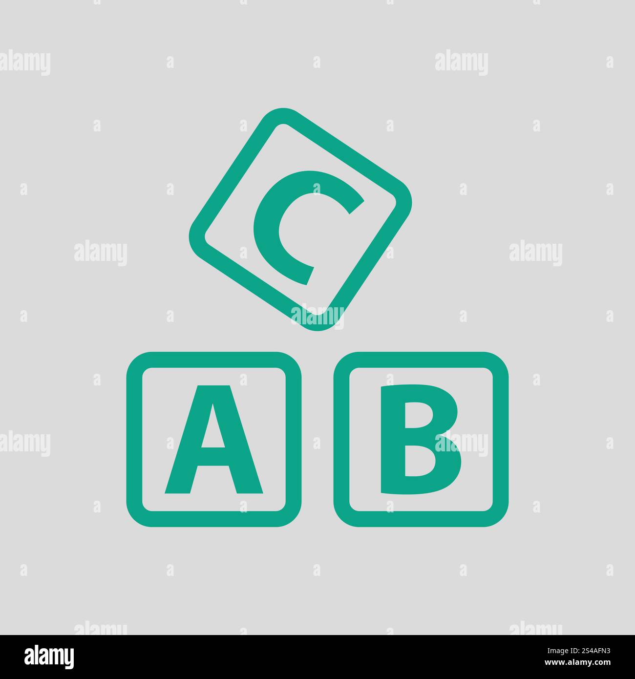 Box of bricks ico. Gray background with green. Vector illustration ...