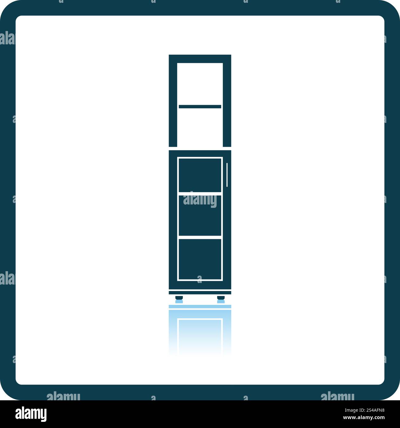 Narrow cabinet icon. Shadow reflection design. Vector illustration ...