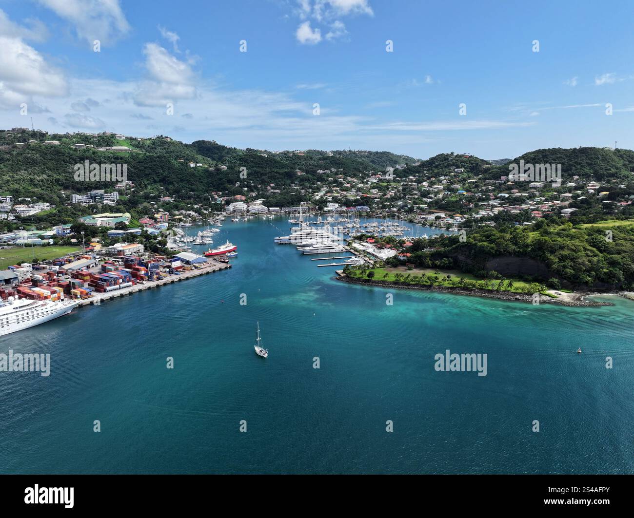 St. George's. 7th Jan, 2025. An aerial drone photo taken on Jan. 7 ...