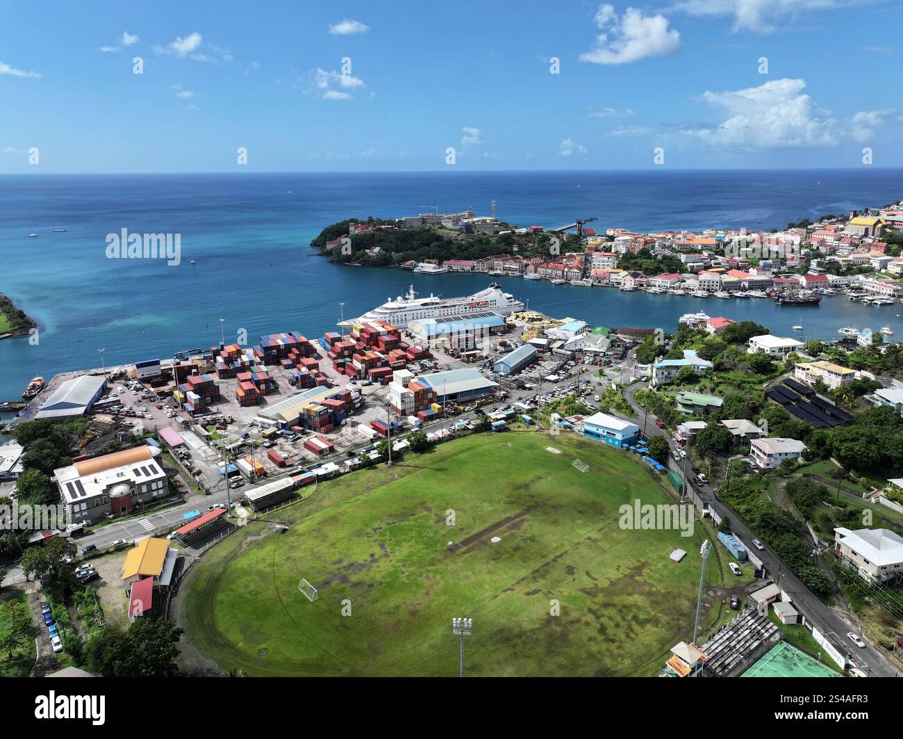 St. George's. 7th Jan, 2025. An aerial drone photo taken on Jan. 7 ...
