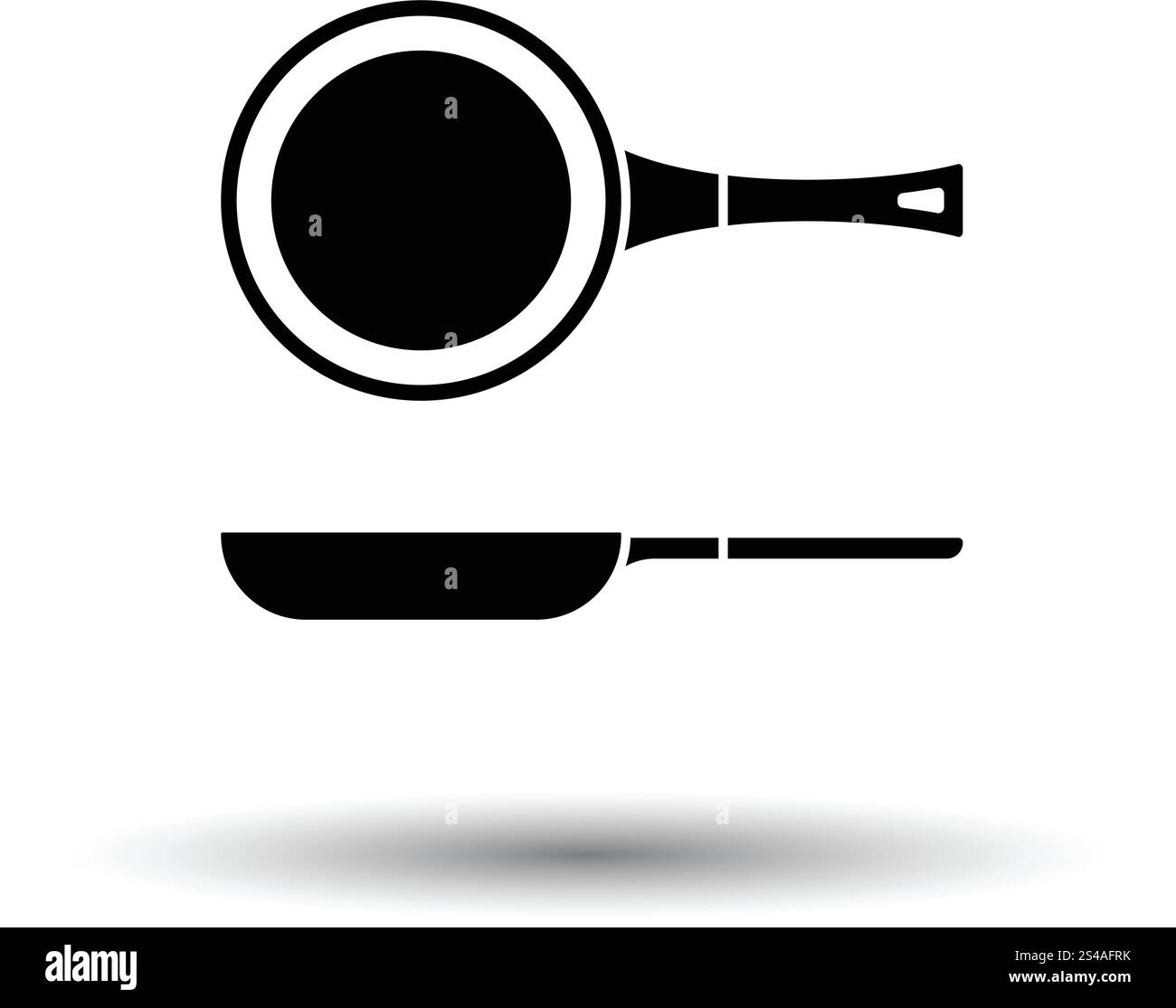 Kitchen pan icon. White background with shadow design. Vector ...