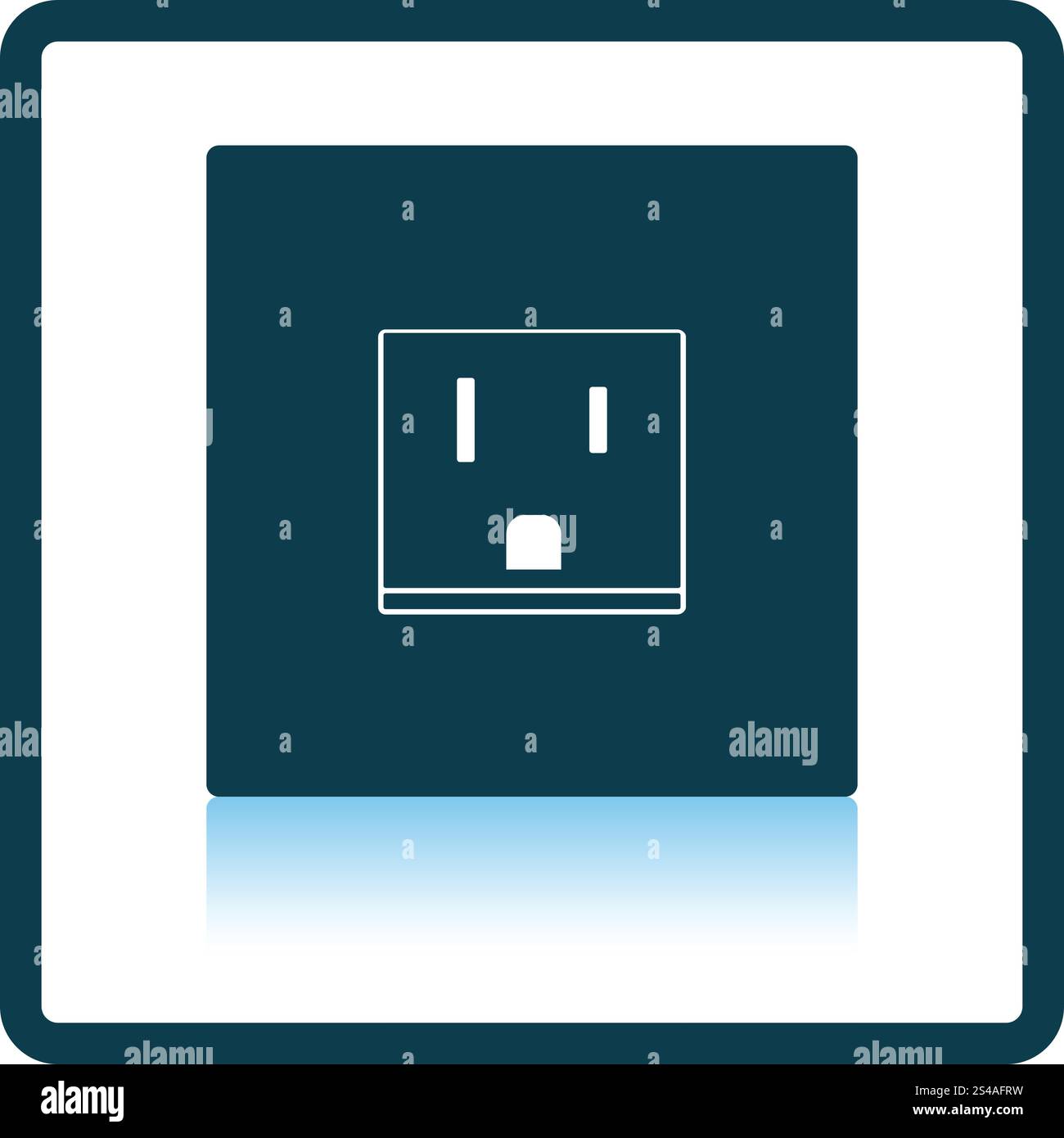 USA electrical socket icon. Shadow reflection design. Vector ...