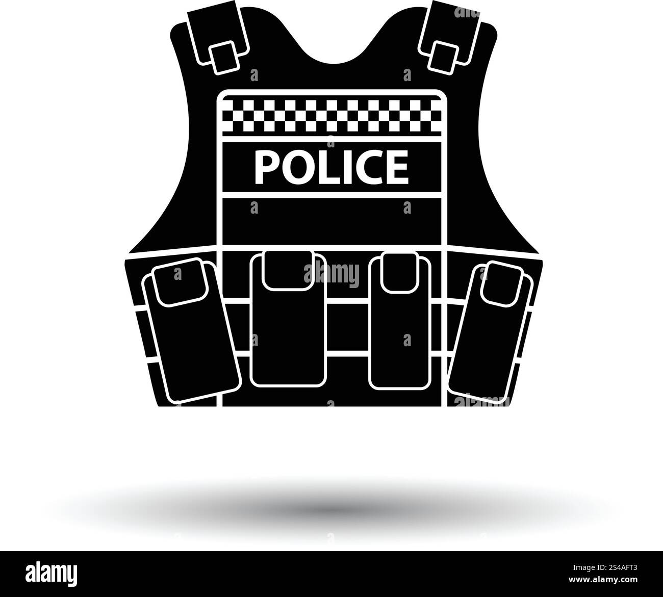 Police vest icon. White background with shadow design. Vector ...