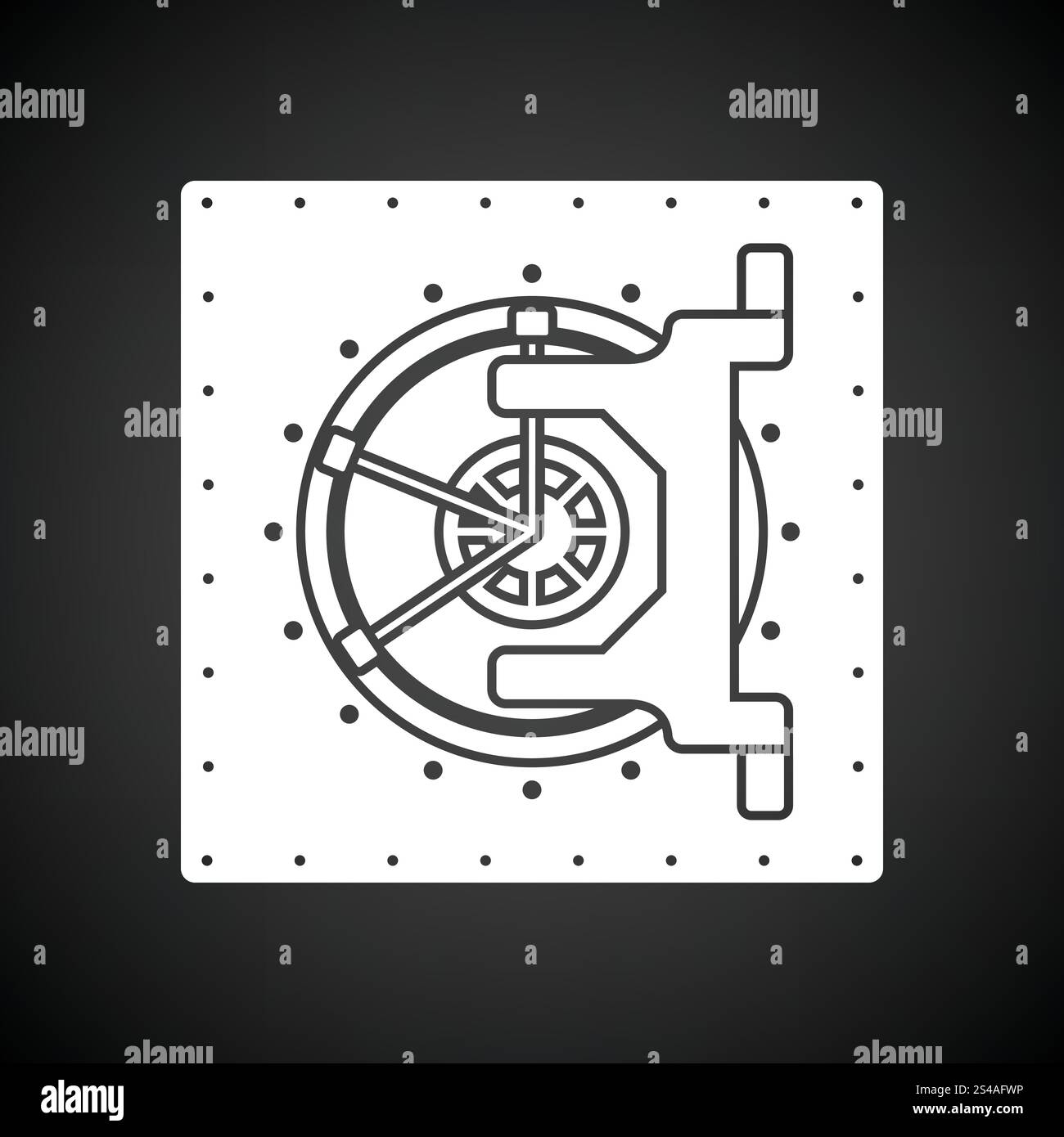 Safe icon. Black background with white. Vector illustration Stock ...