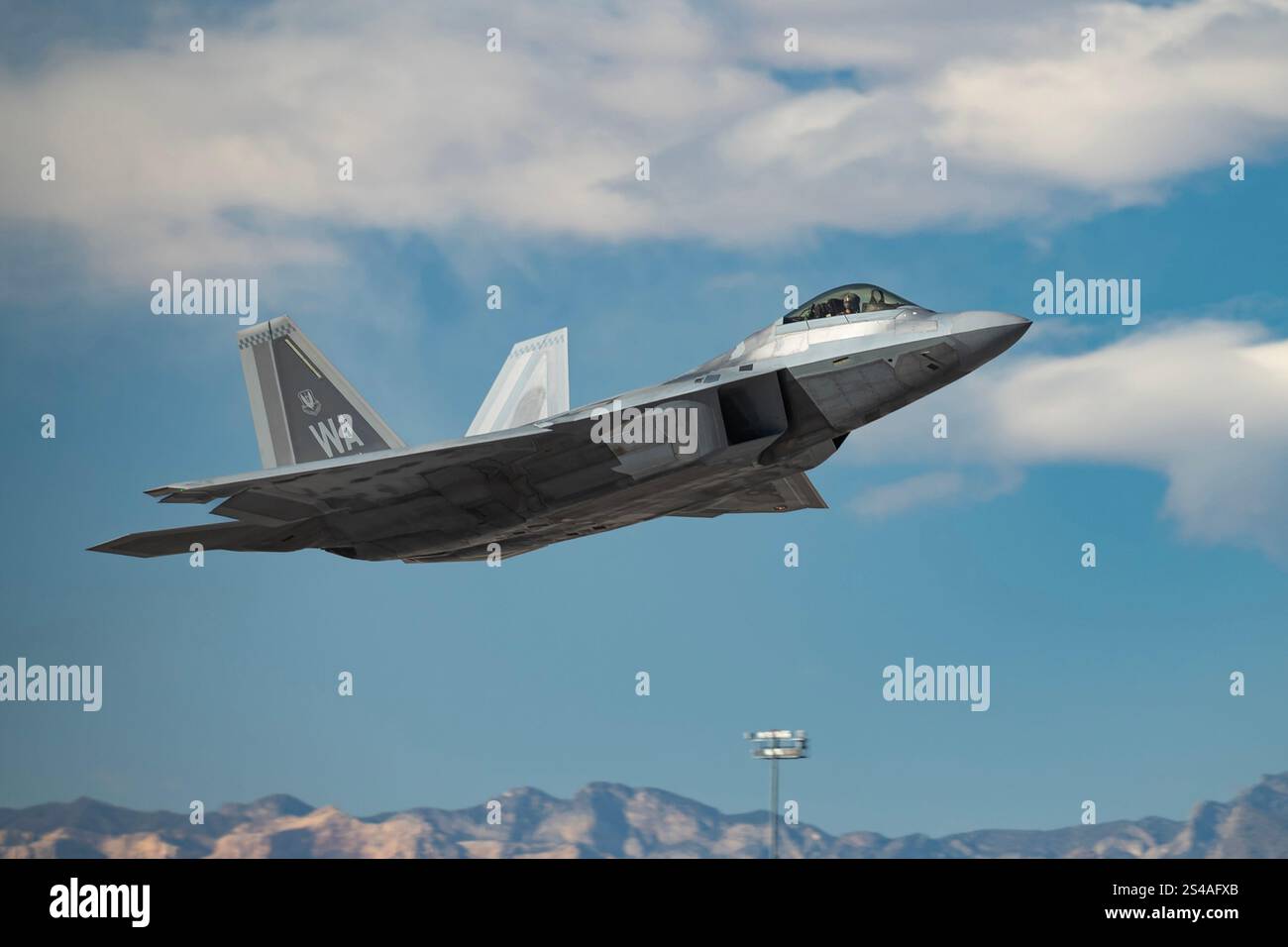 An F-22 Raptor assigned to the 433rd Weapons Squadron, U.S. Air Force ...