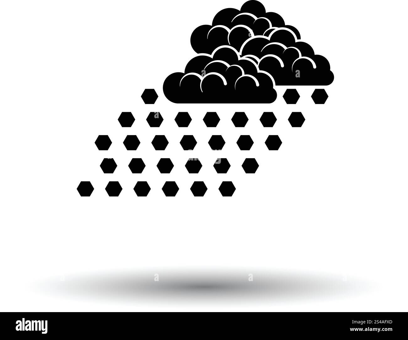 Hail icon. White background with shadow design. Vector illustration ...