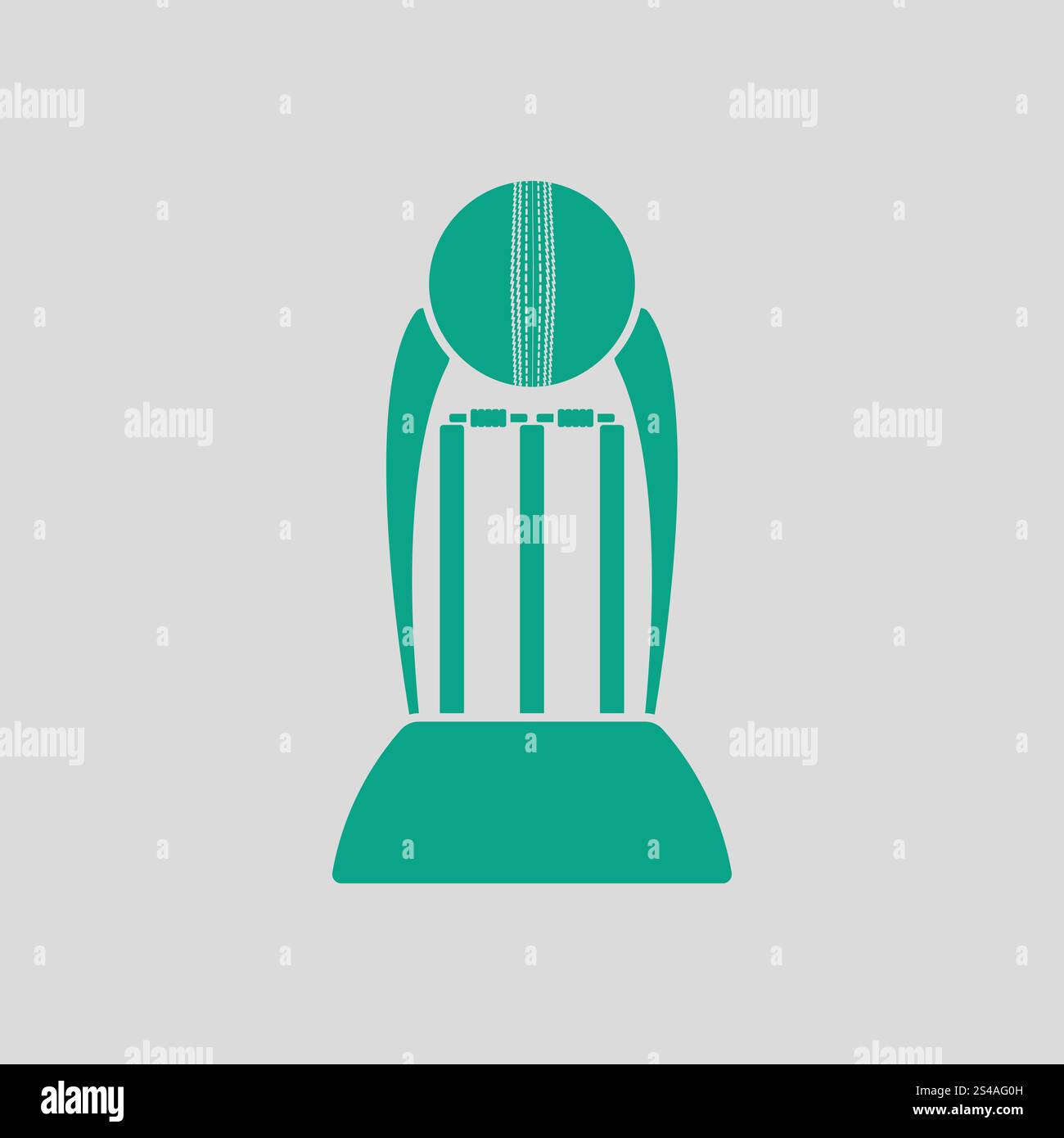 Cricket cup icon. Gray background with green. Vector illustration Stock ...
