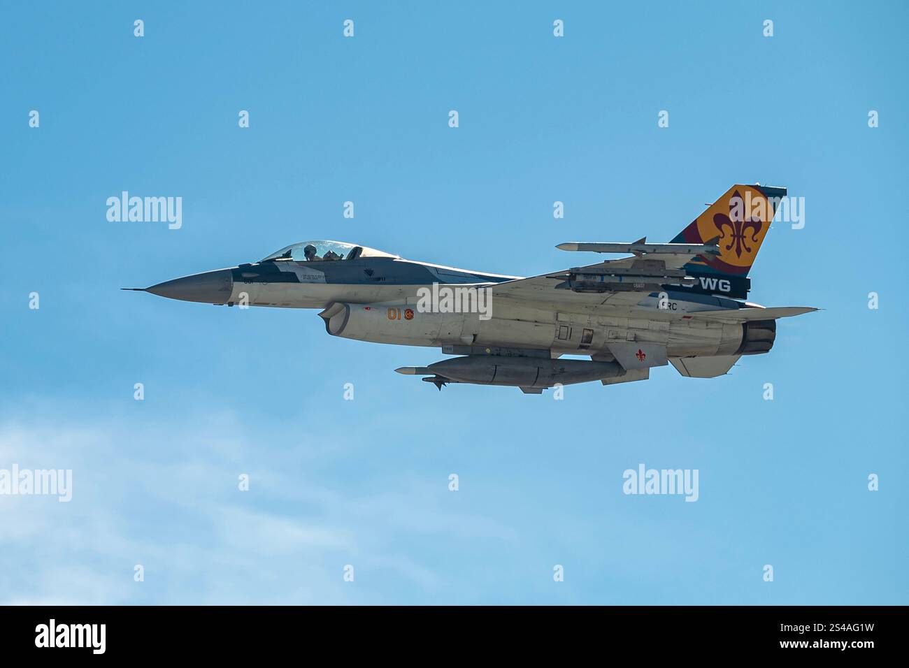 An F-16 Fighting Falcon assigned to the 706th Aggressor Squadron ...
