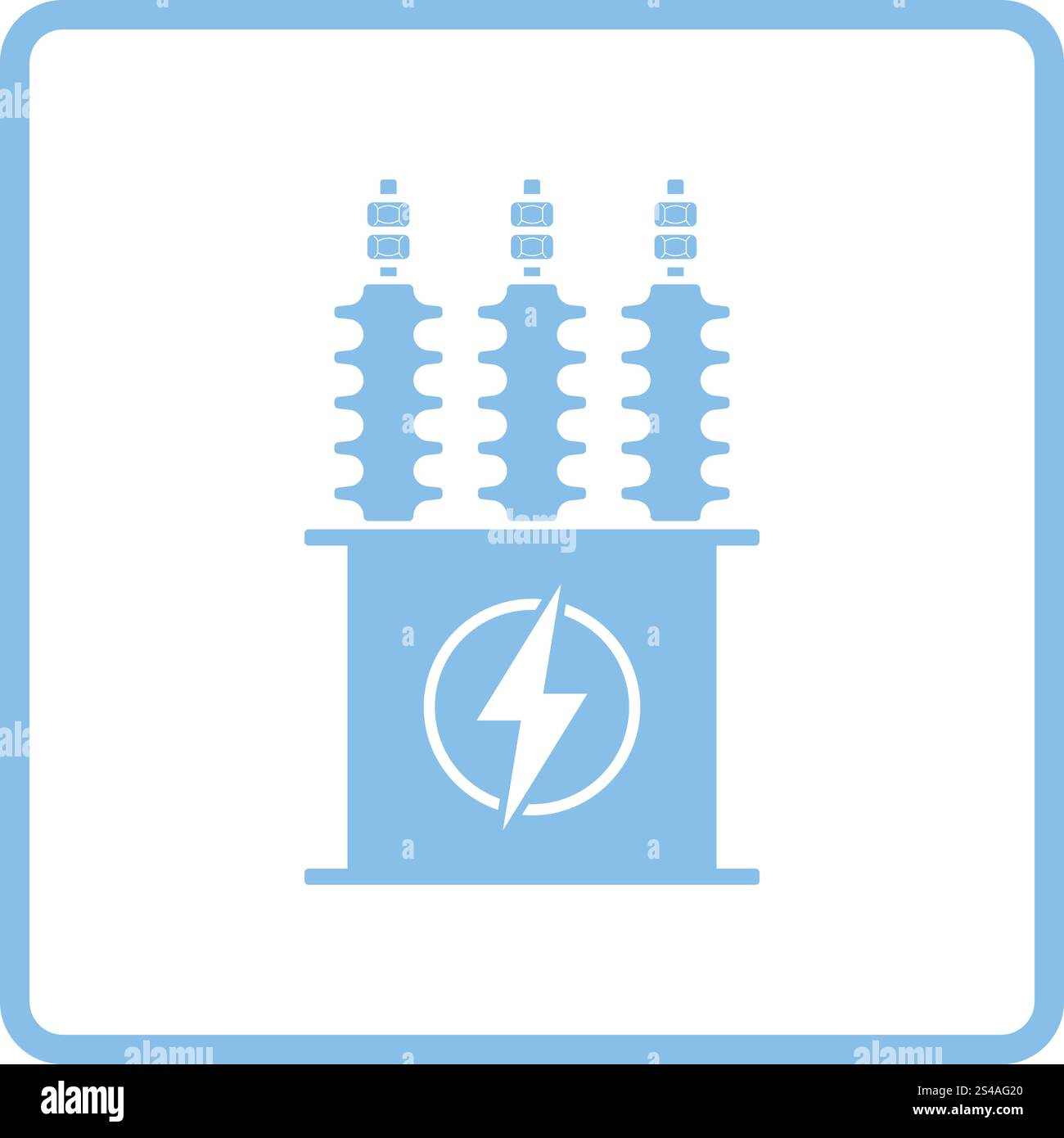 Electric transformer icon. Blue frame design. Vector illustration Stock ...