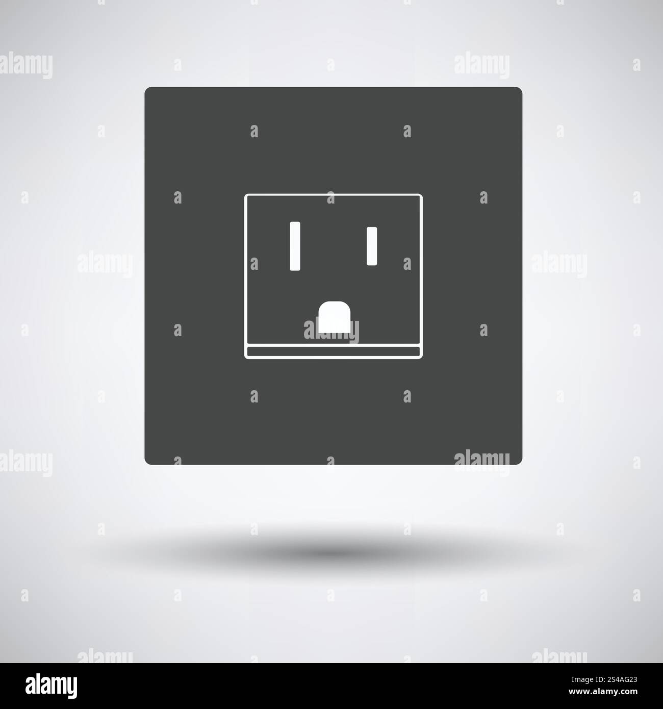 USA electrical socket icon on gray background, round shadow. Vector ...