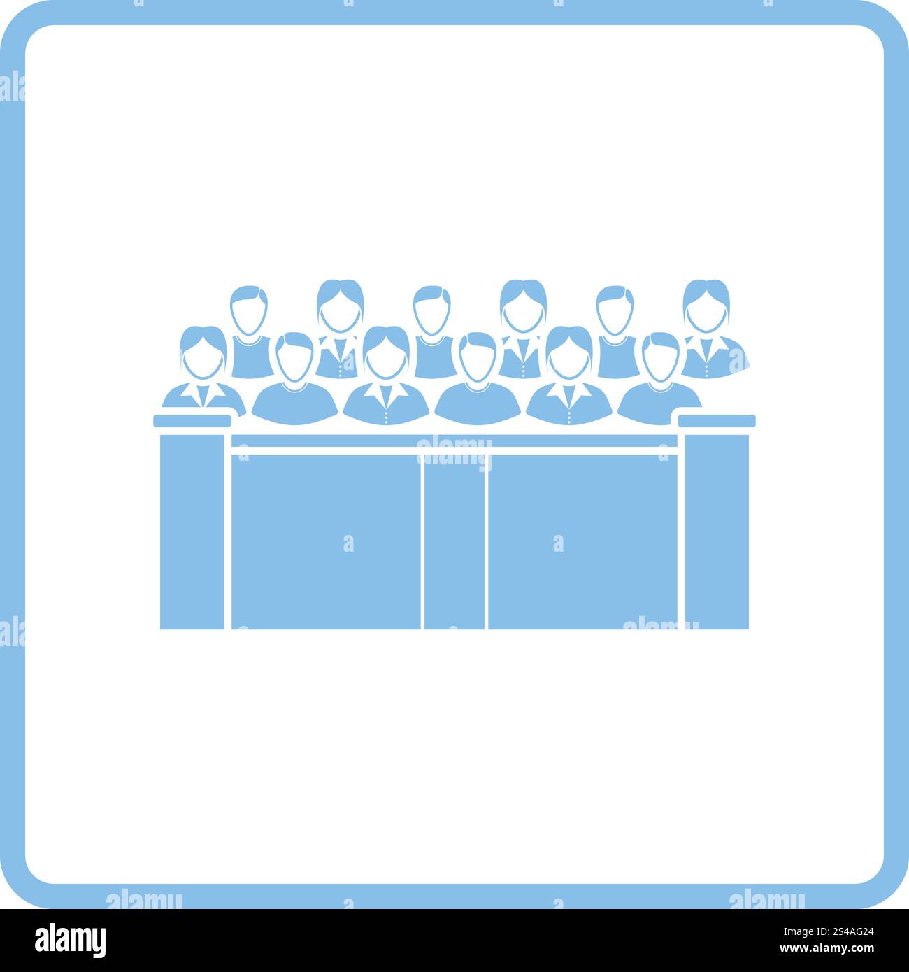Jury icon. Blue frame design. Vector illustration Stock Vector Image ...