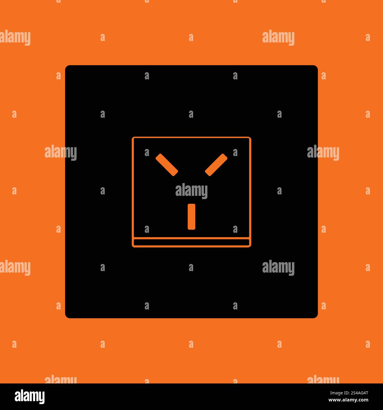 Israel electrical socket icon. Orange background with black. Vector ...