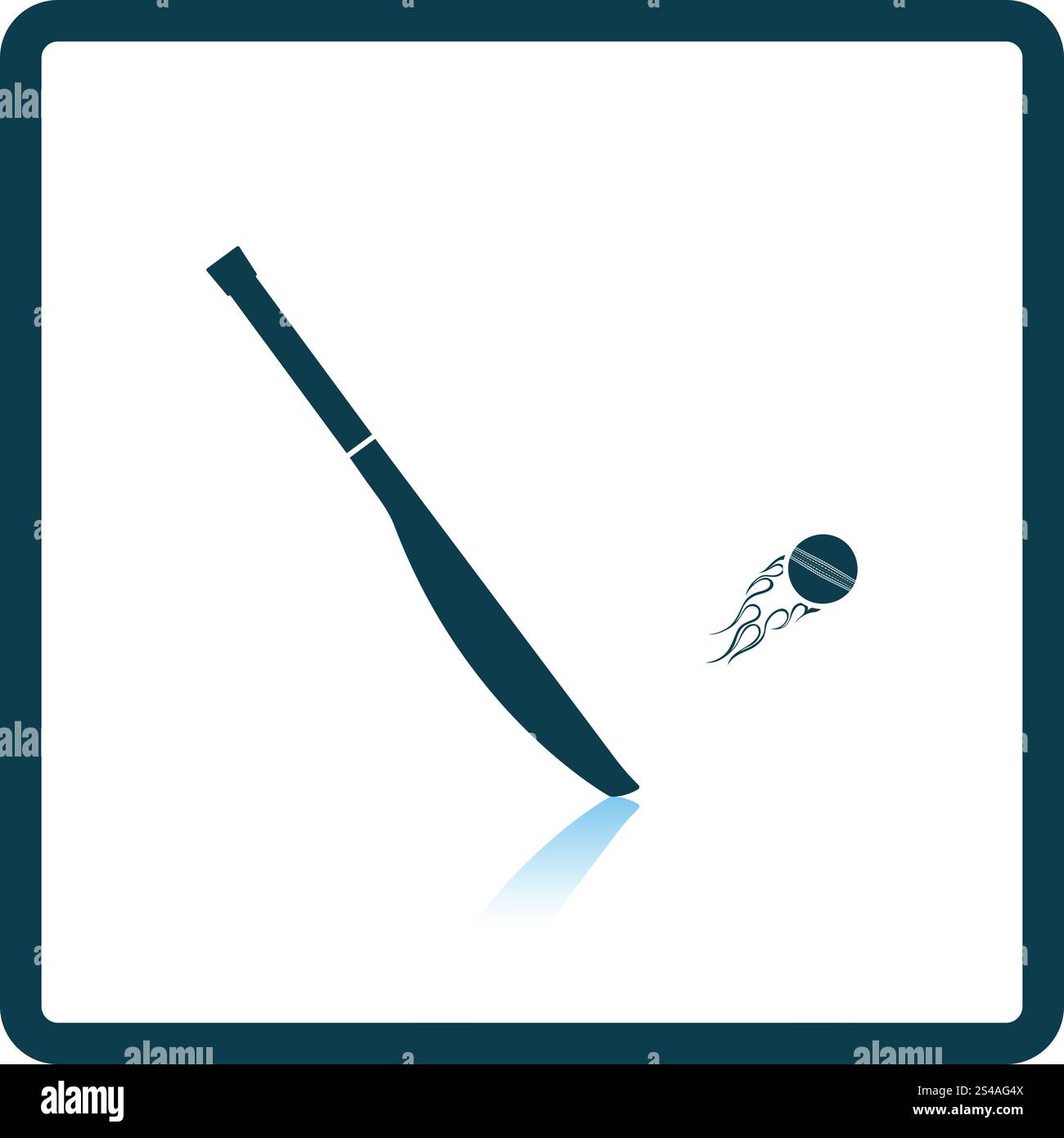 Cricket bat icon. Shadow reflection design. Vector illustration Stock ...