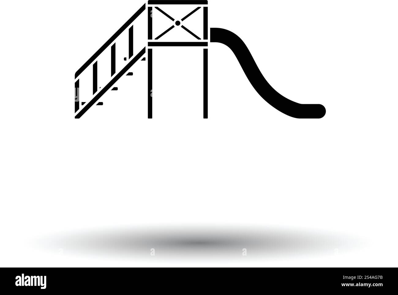 Children's slide ico. White background with shadow design. Vector ...
