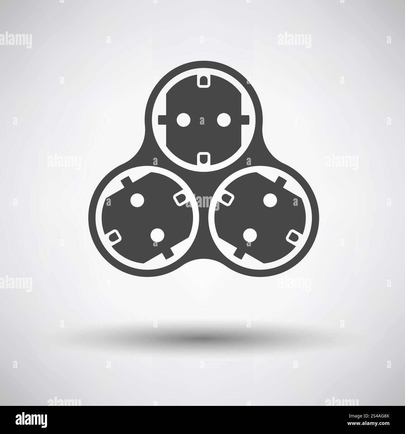 AC splitter icon on gray background, round shadow. Vector illustration ...
