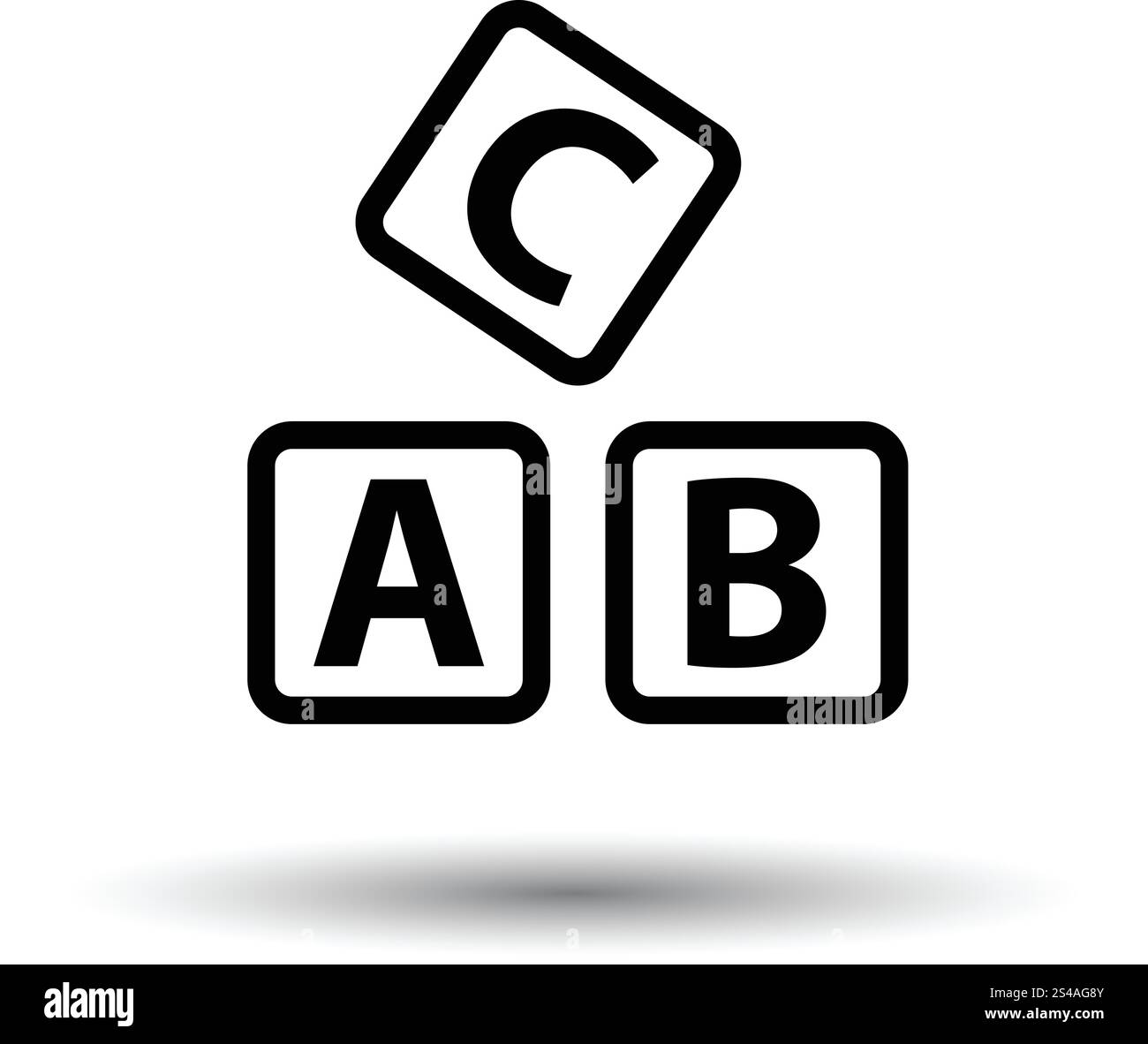 Box of bricks ico. White background with shadow design. Vector ...