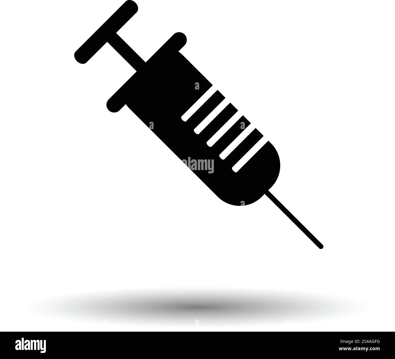 Syringe icon. White background with shadow design. Vector illustration ...