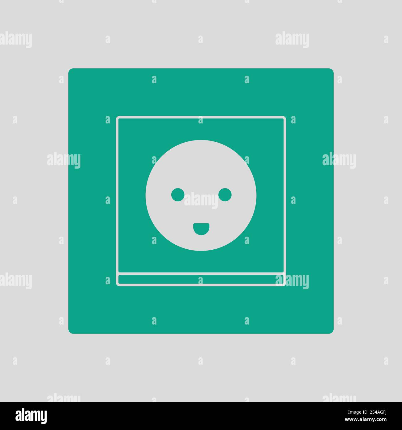 Austria electrical socket icon. Gray background with green. Vector ...