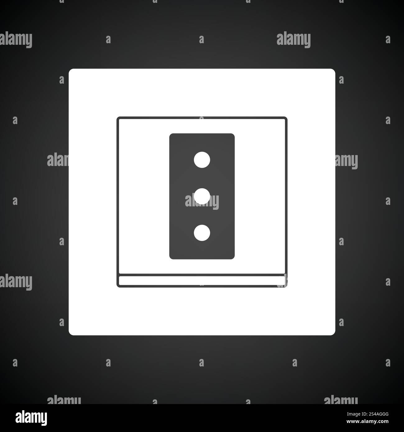 Italy electrical socket icon. Black background with white. Vector ...
