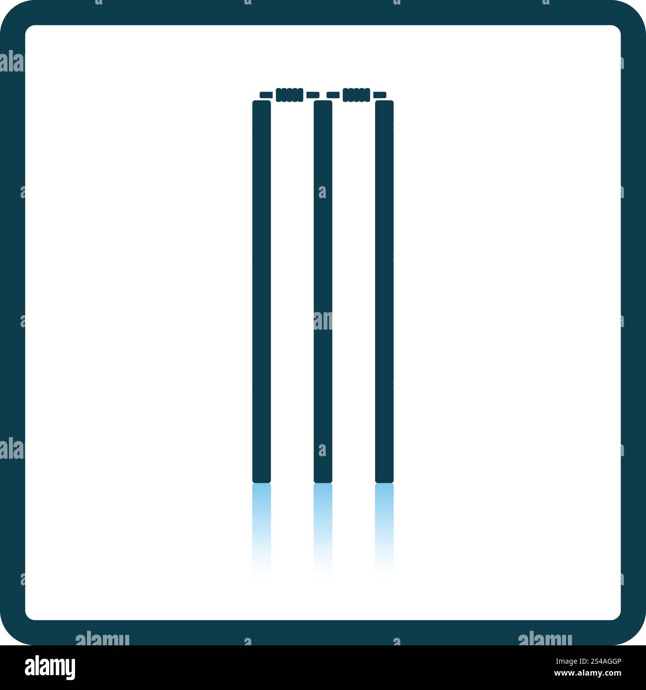 Cricket wicket icon. Shadow reflection design. Vector illustration ...