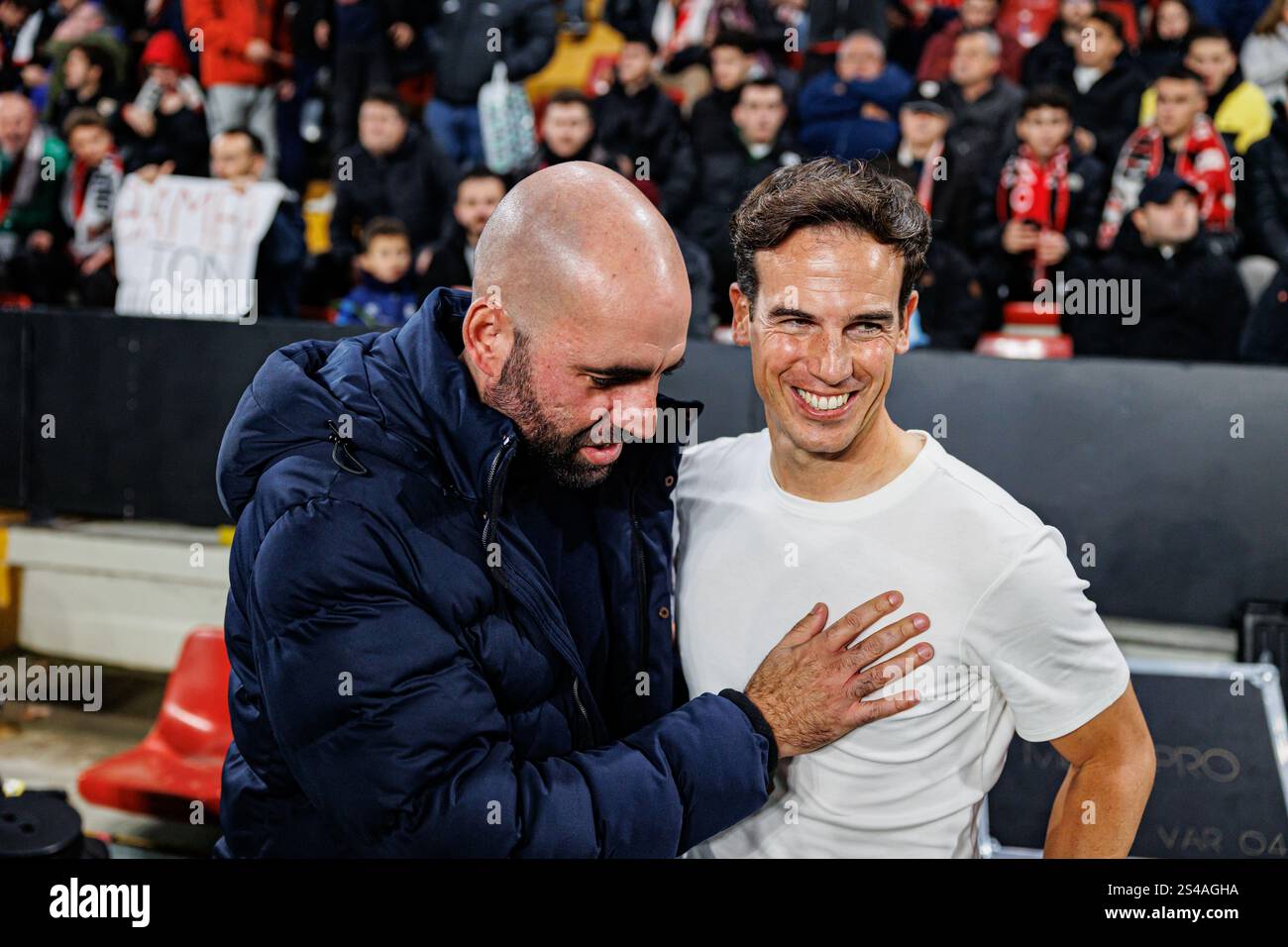 Madrid, Spain. 10th Jan, 2025. Claudio Giraldez (Celta de Vigo) and ...