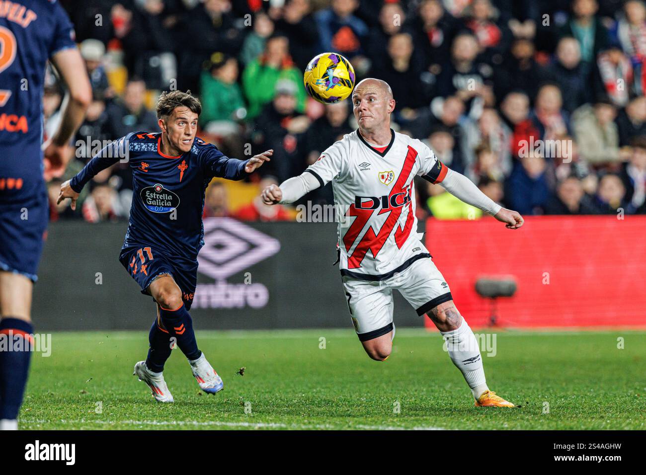 Madrid, Spain. 10th Jan, 2025. Fran Cervi (Celta Vigo) and Isi Palazon ...