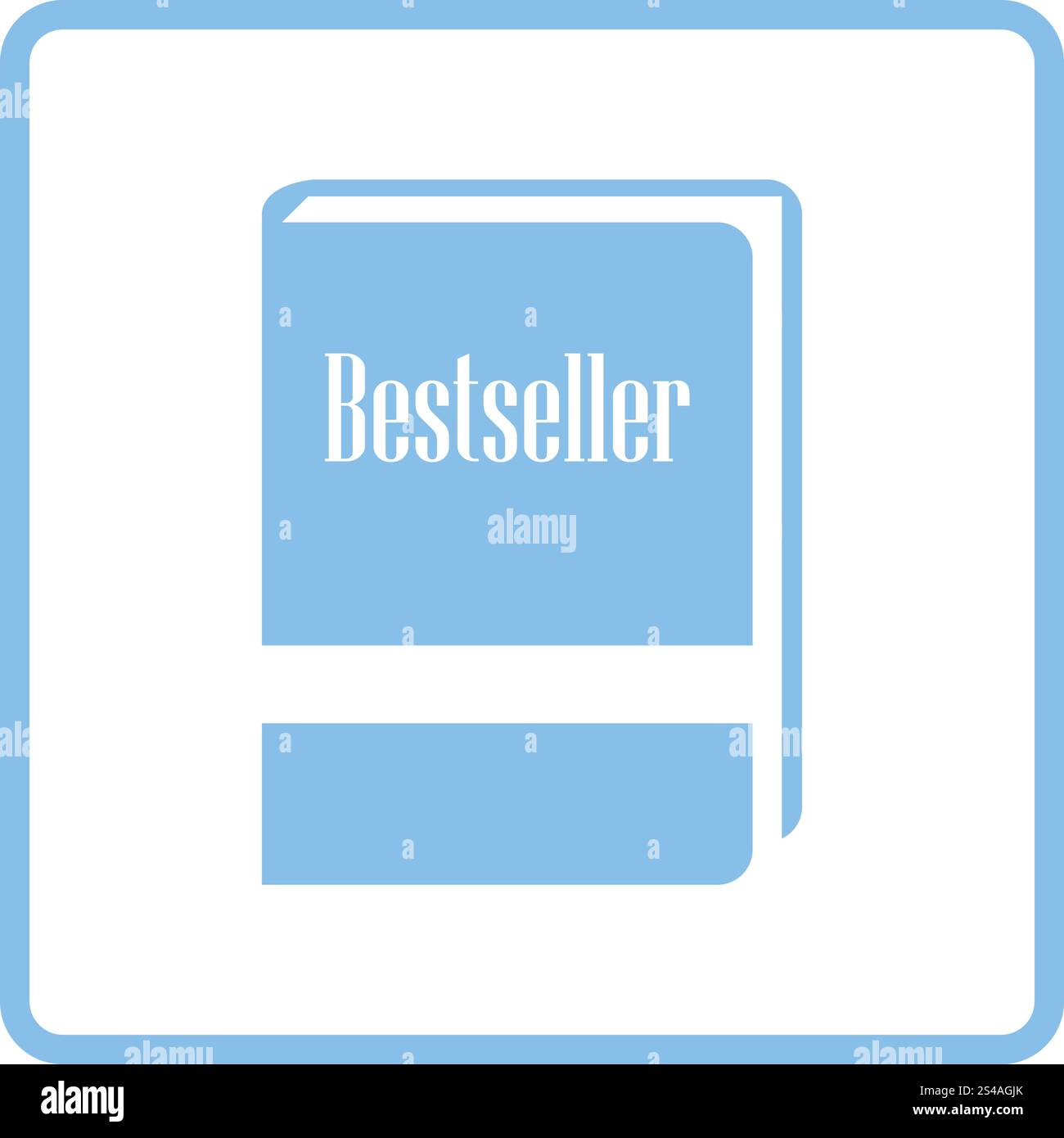 Bestseller book icon. Blue frame design. Vector illustration Stock ...