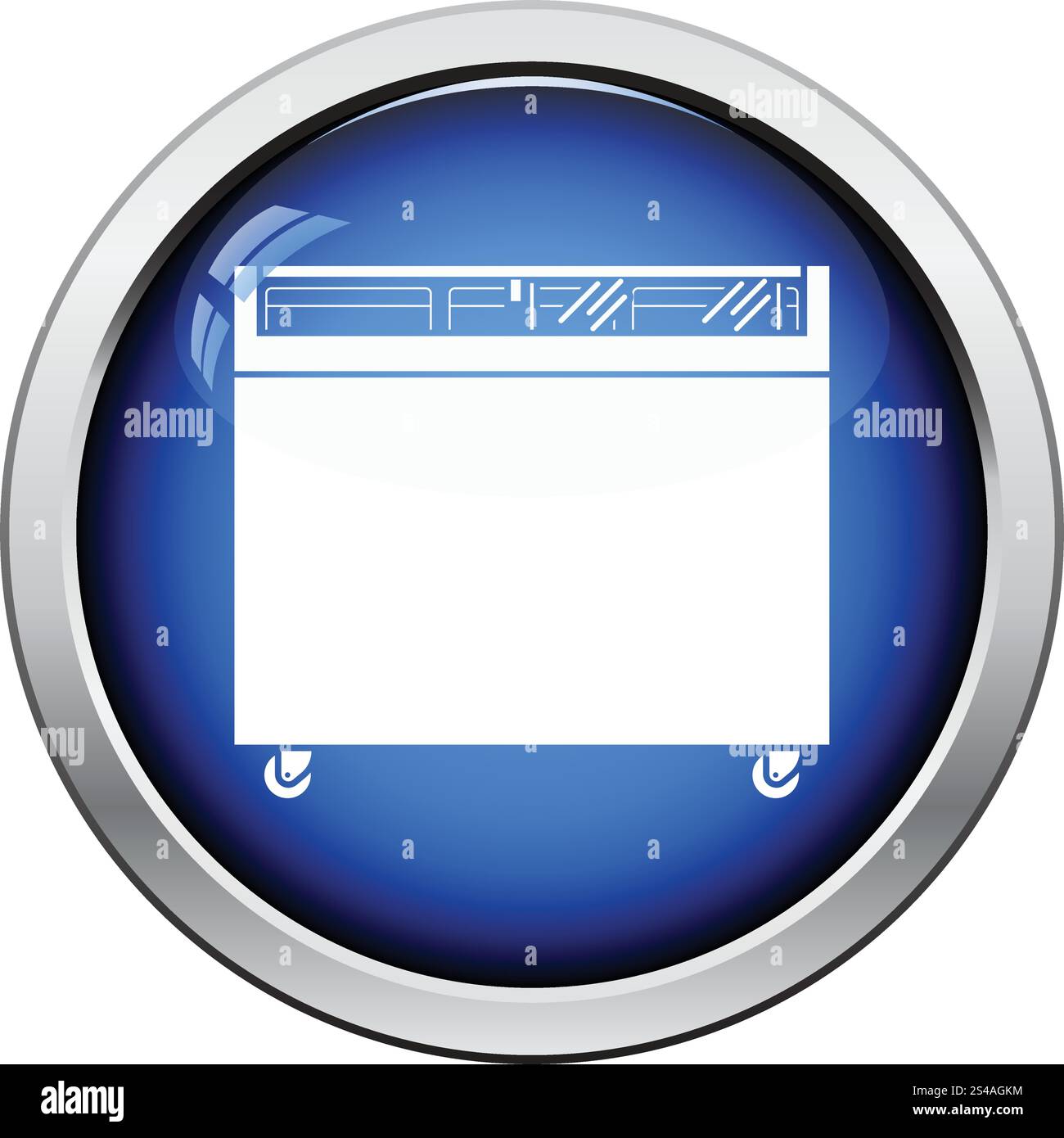 Supermarket mobile freezer icon. Glossy button design. Vector ...