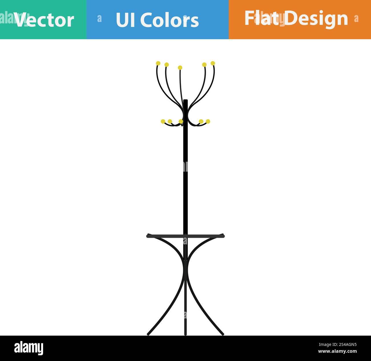 Office coat stand icon. Flat design. Vector illustration Stock Vector ...