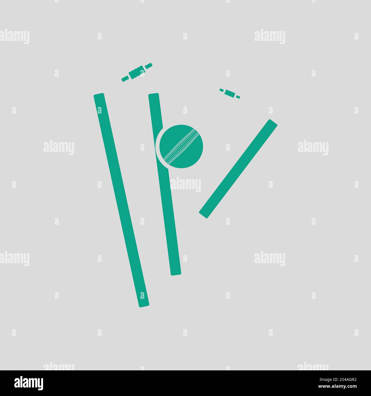 Cricket wicket icon. Gray background with green. Vector illustration ...