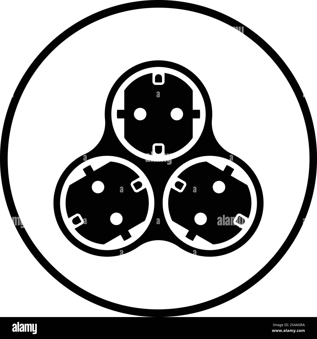 AC splitter icon. Thin circle design. Vector illustration Stock Vector ...