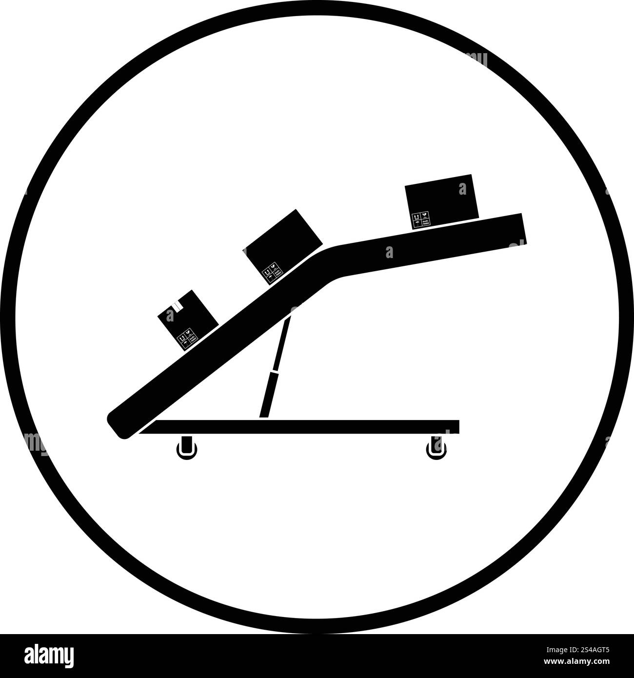 Warehouse transportation system icon. Thin circle design. Vector ...