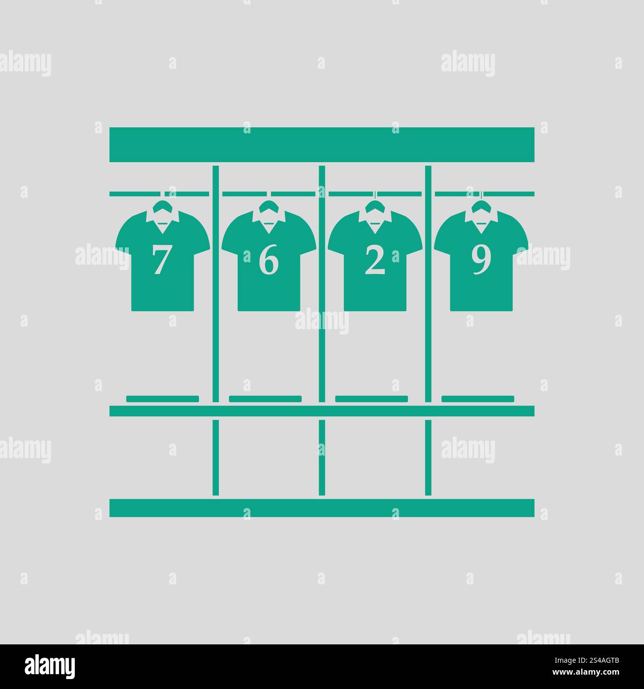 Locker room icon. Gray background with green. Vector illustration Stock ...
